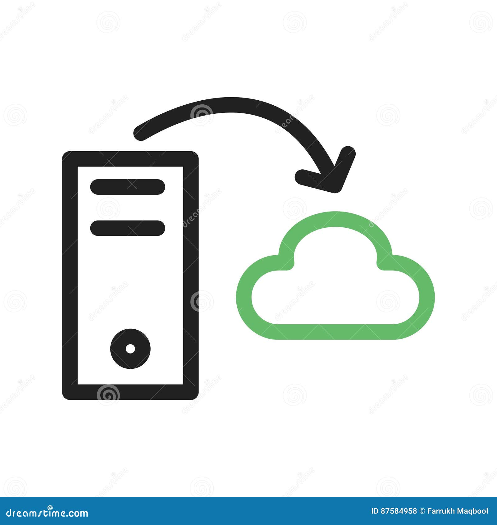 Server to Cloud Transfer stock vector. Illustration of technology ...