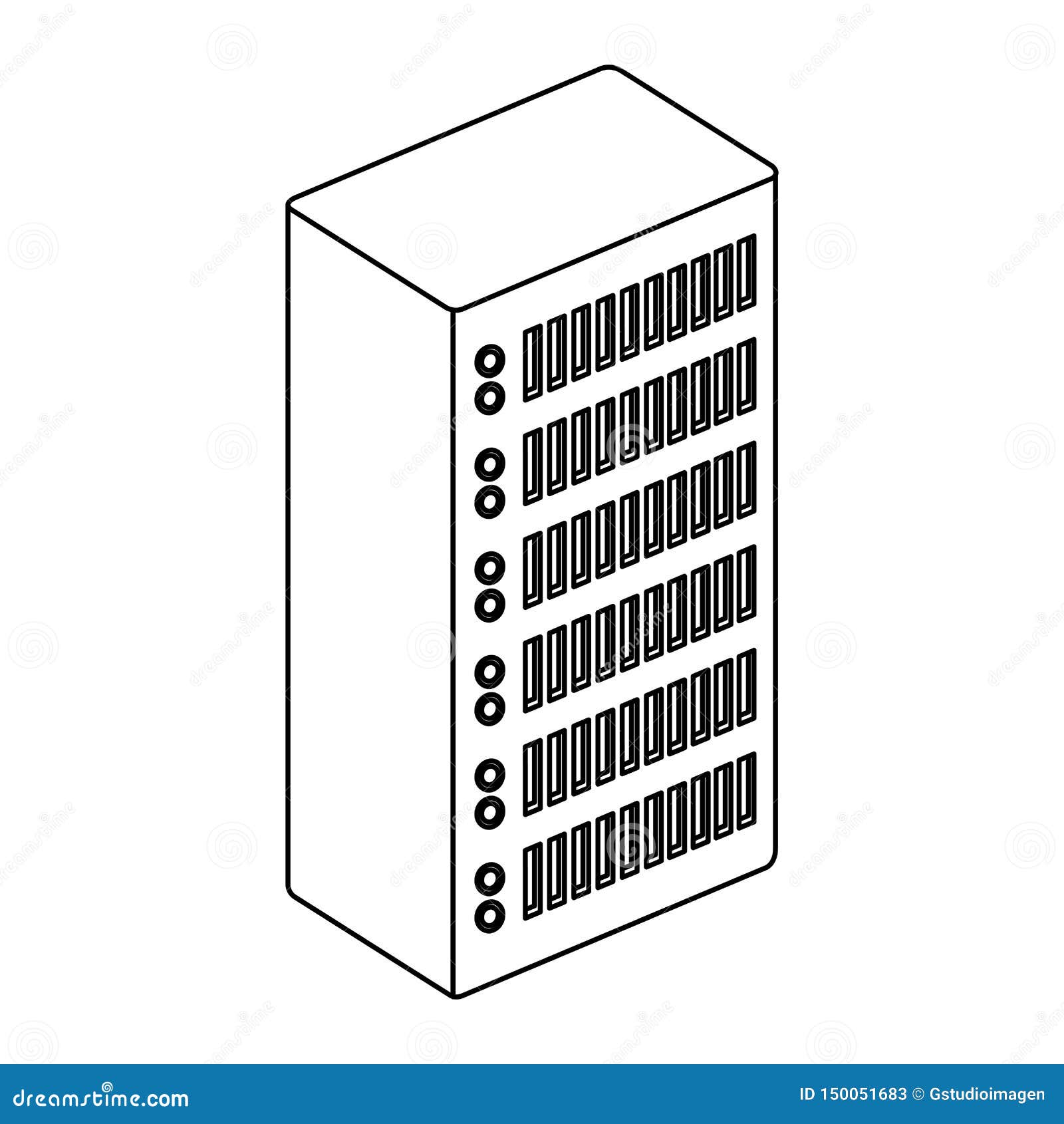 Server Tower Data Center Icon Stock Illustration - Illustration of ...