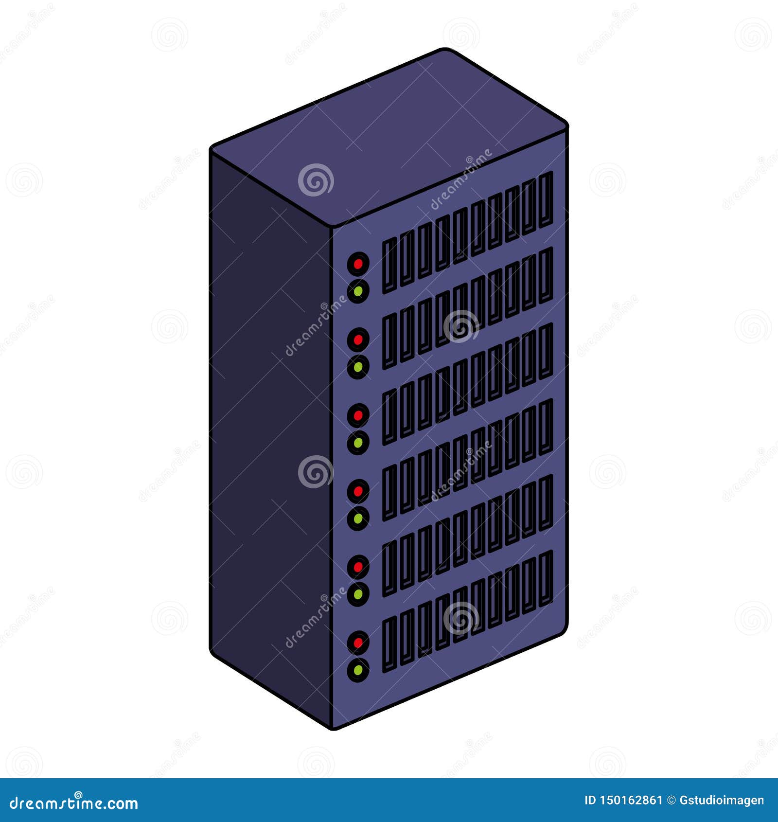 Server Tower Data Center Icon Stock Illustration - Illustration of ...