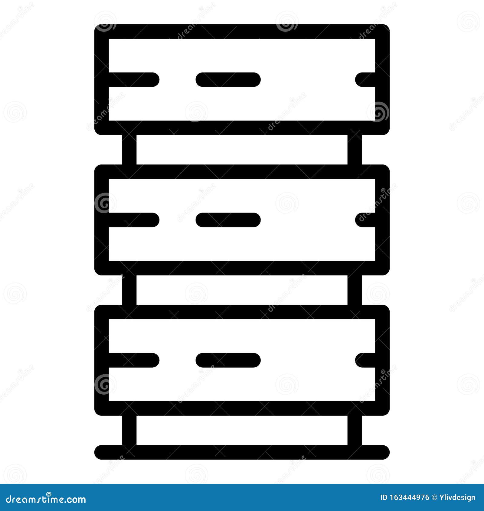 Server Tower Icon, Outline Style Stock Vector - Illustration of center ...