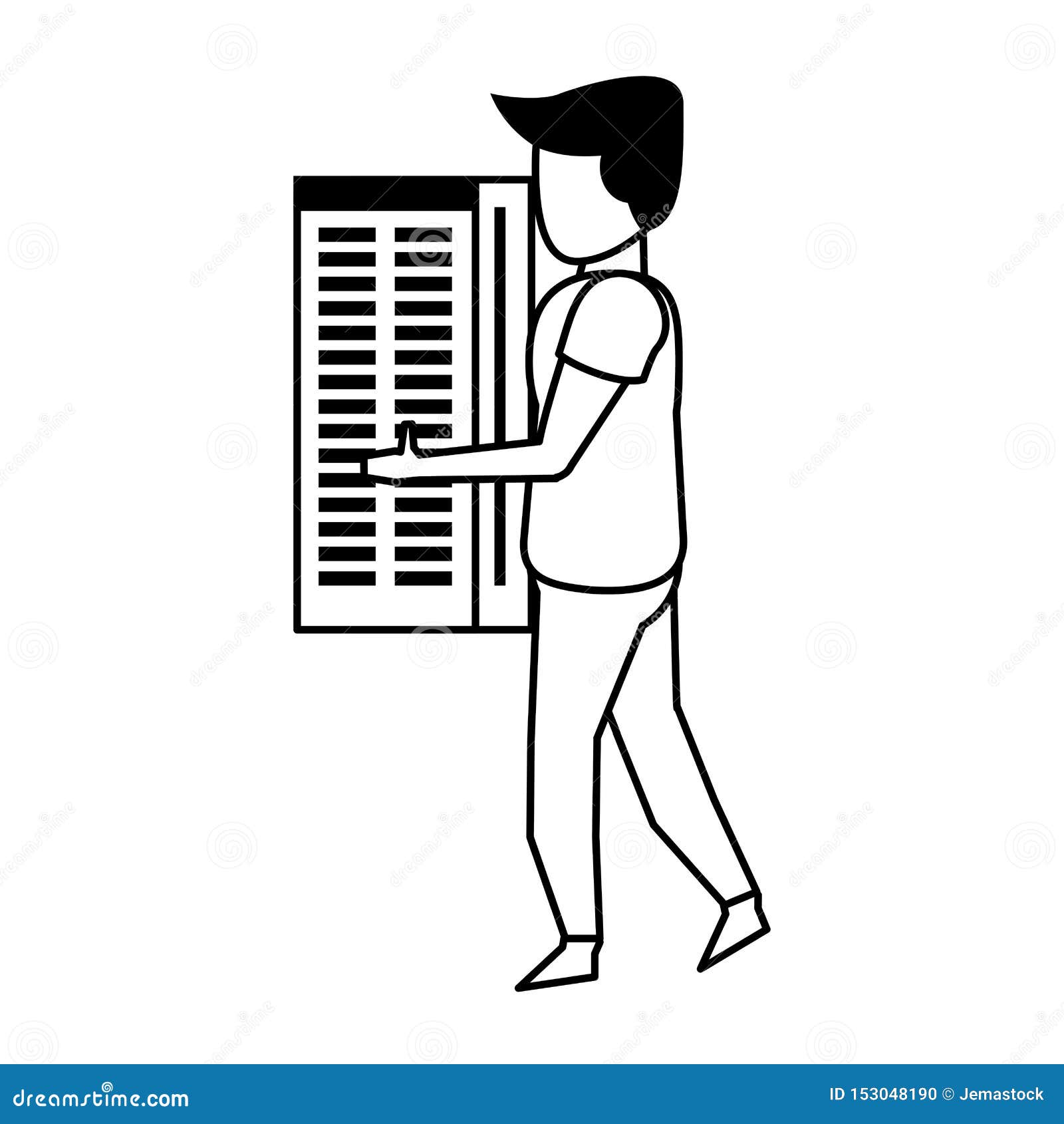 Server Tower Network Hardware Cartoon in Black and White Stock Vector ...