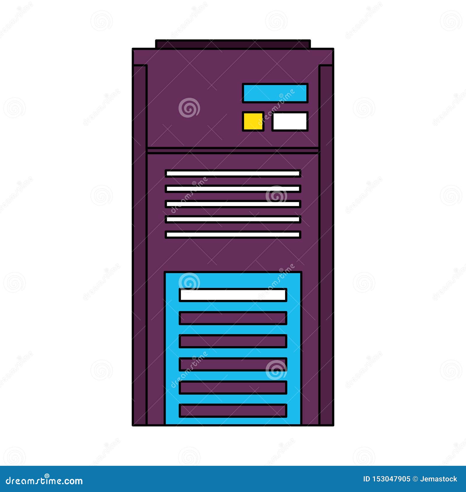 Server Tower Network Hardware Cartoon Stock Vector - Illustration of ...