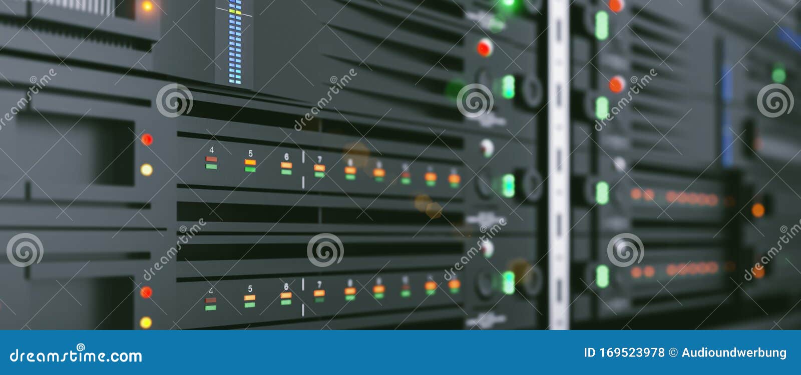 Server Units in Cloud Service Data Center Showing Flickering Light ...