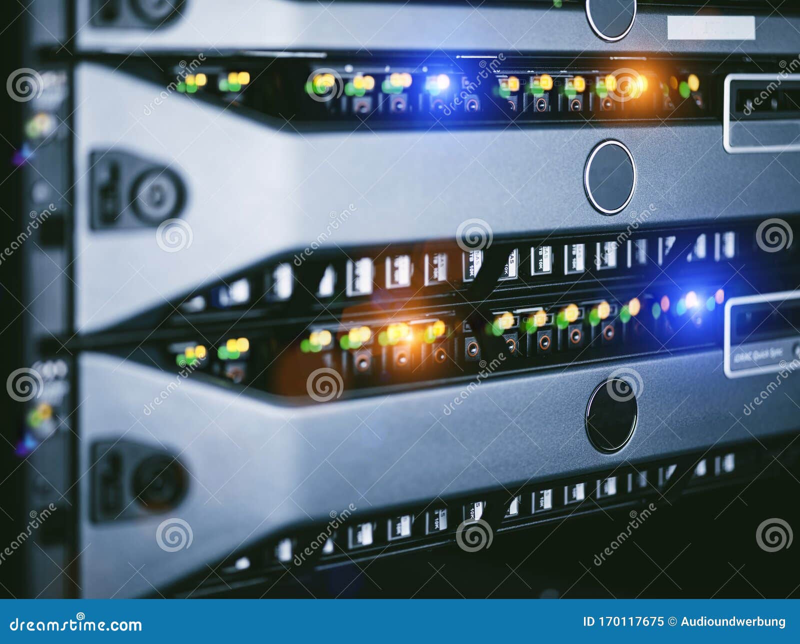 Server Units in Cloud Service Data Center Showing Flickering Light ...