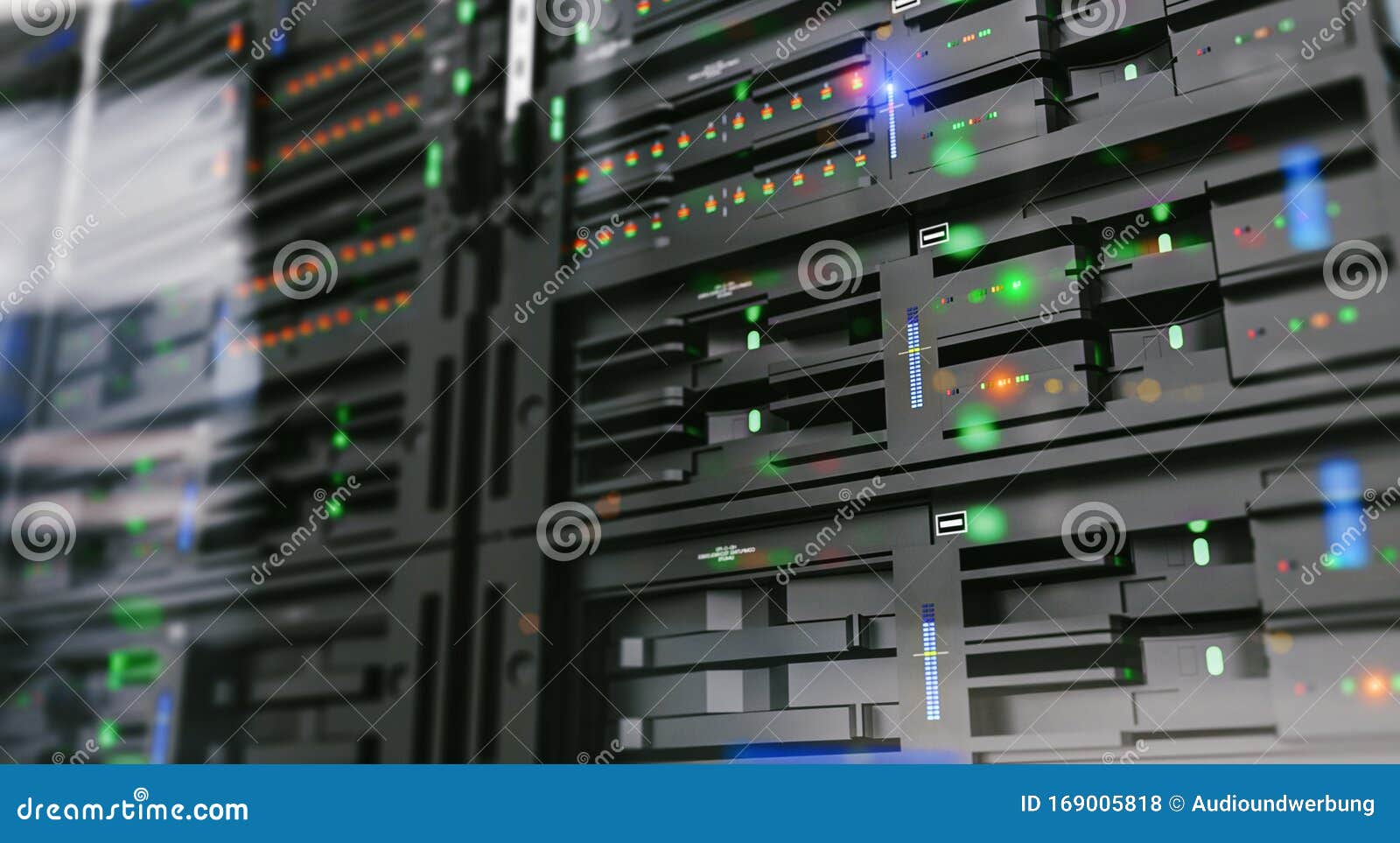 Server Units in Cloud Service Data Center Showing Flickering Light ...