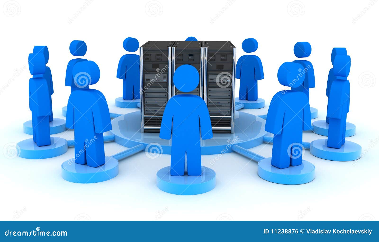 Server and users (front) stock illustration. Illustration of laptop ...