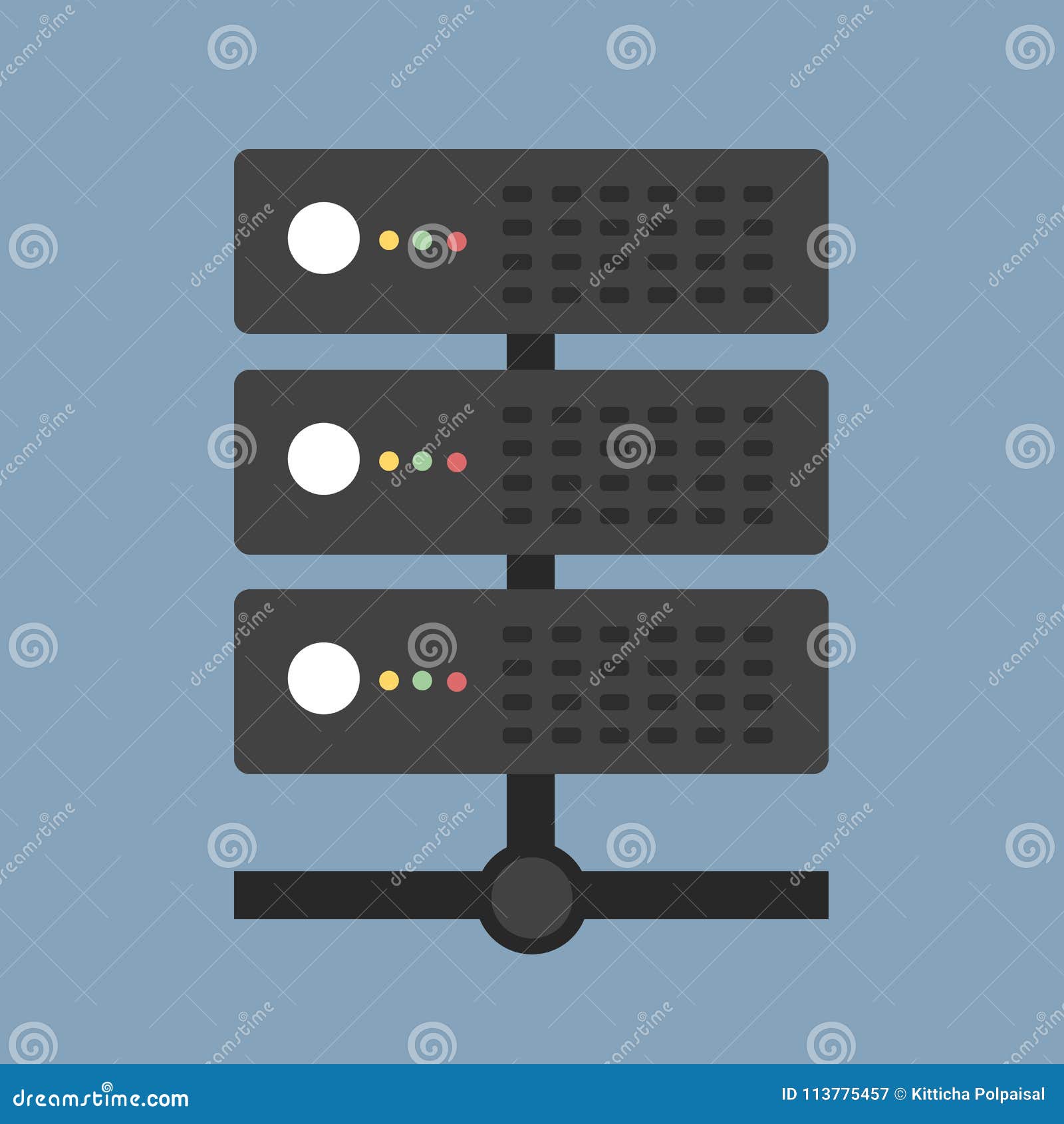 Server Vector Icon on Blue Background. Stock Vector - Illustration of ...