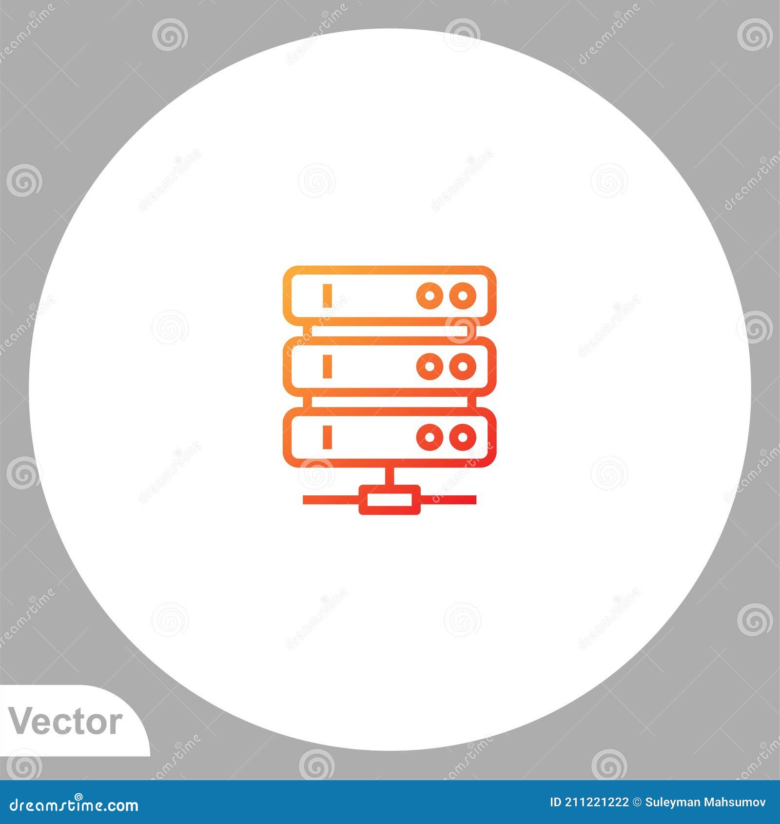 Server Vector Icon Sign Symbol Stock Vector - Illustration of download ...