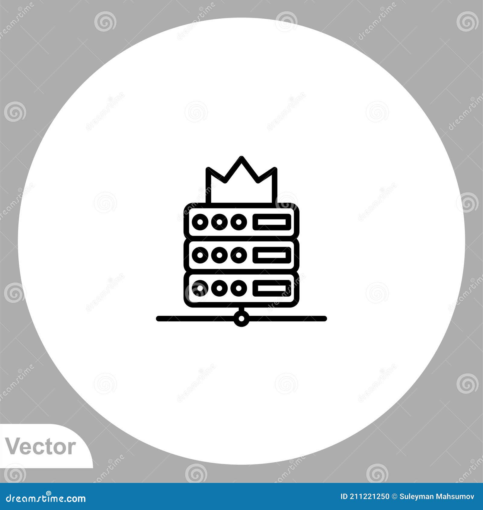 Server Vector Icon Sign Symbol Stock Vector - Illustration of computing ...