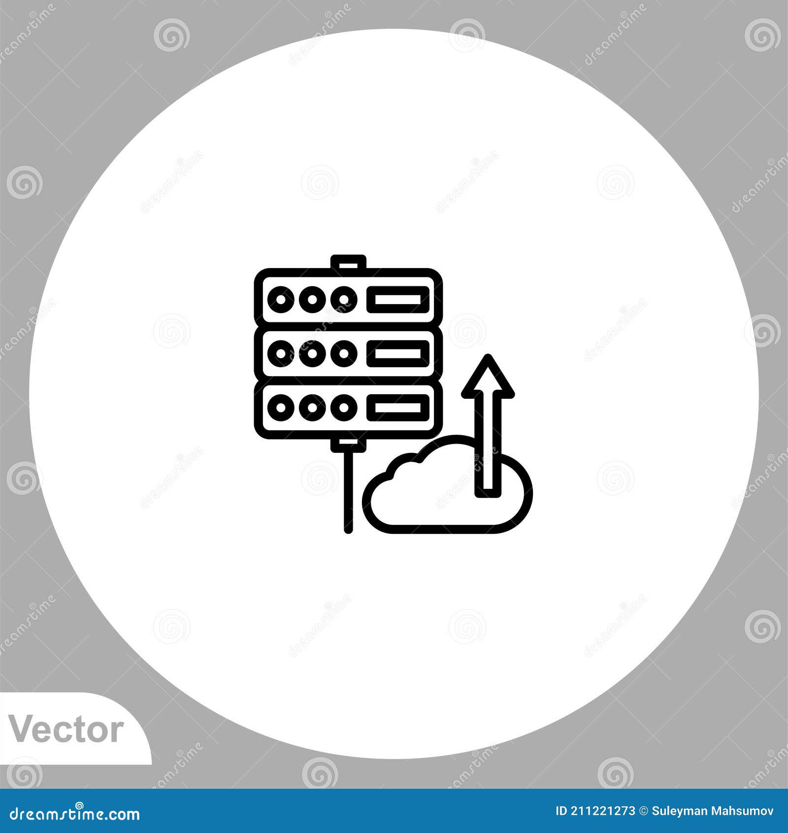 Server Vector Icon Sign Symbol Stock Vector - Illustration of download ...