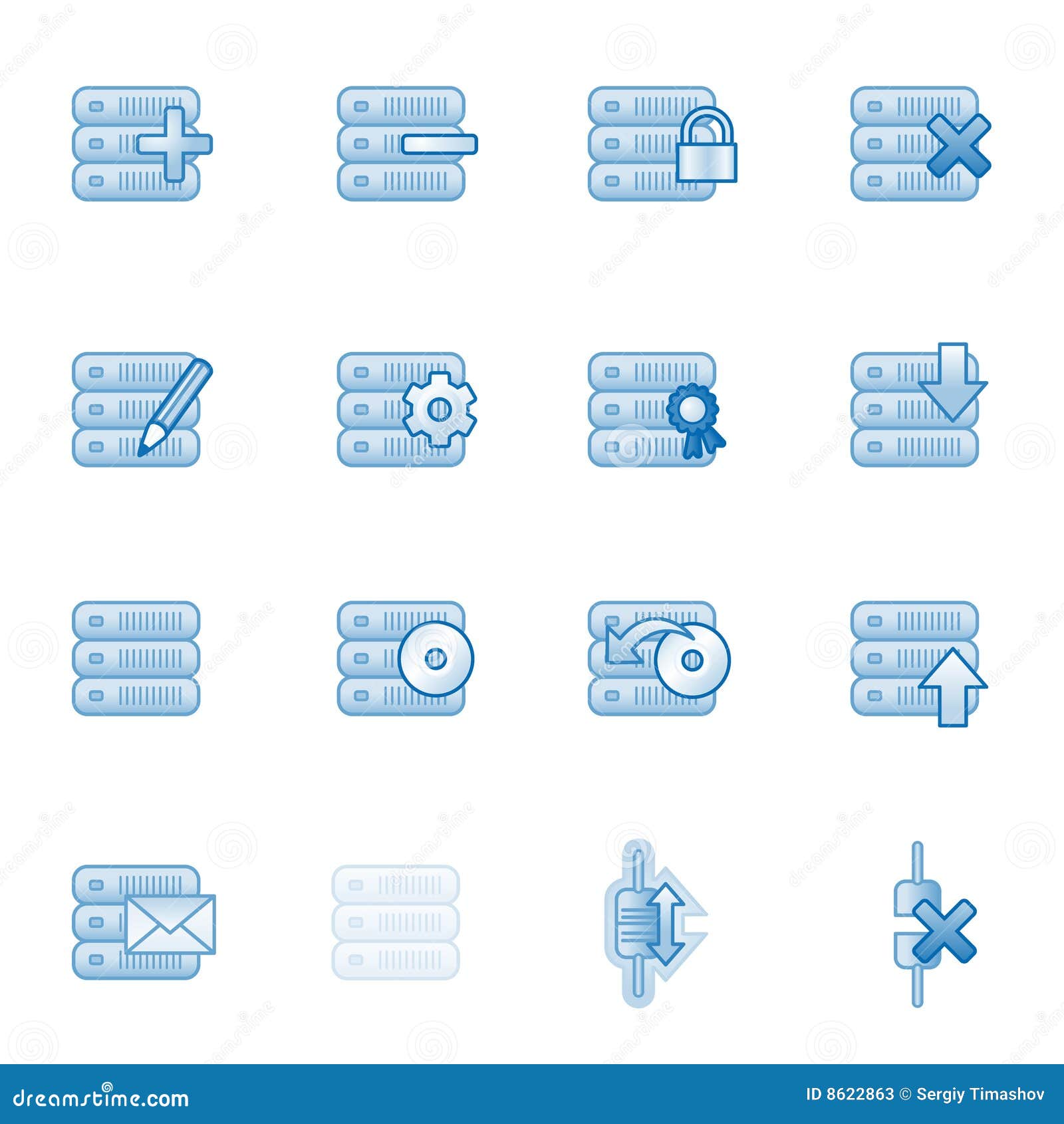Server Web Icons, Blue Series Stock Vector - Illustration of disable ...