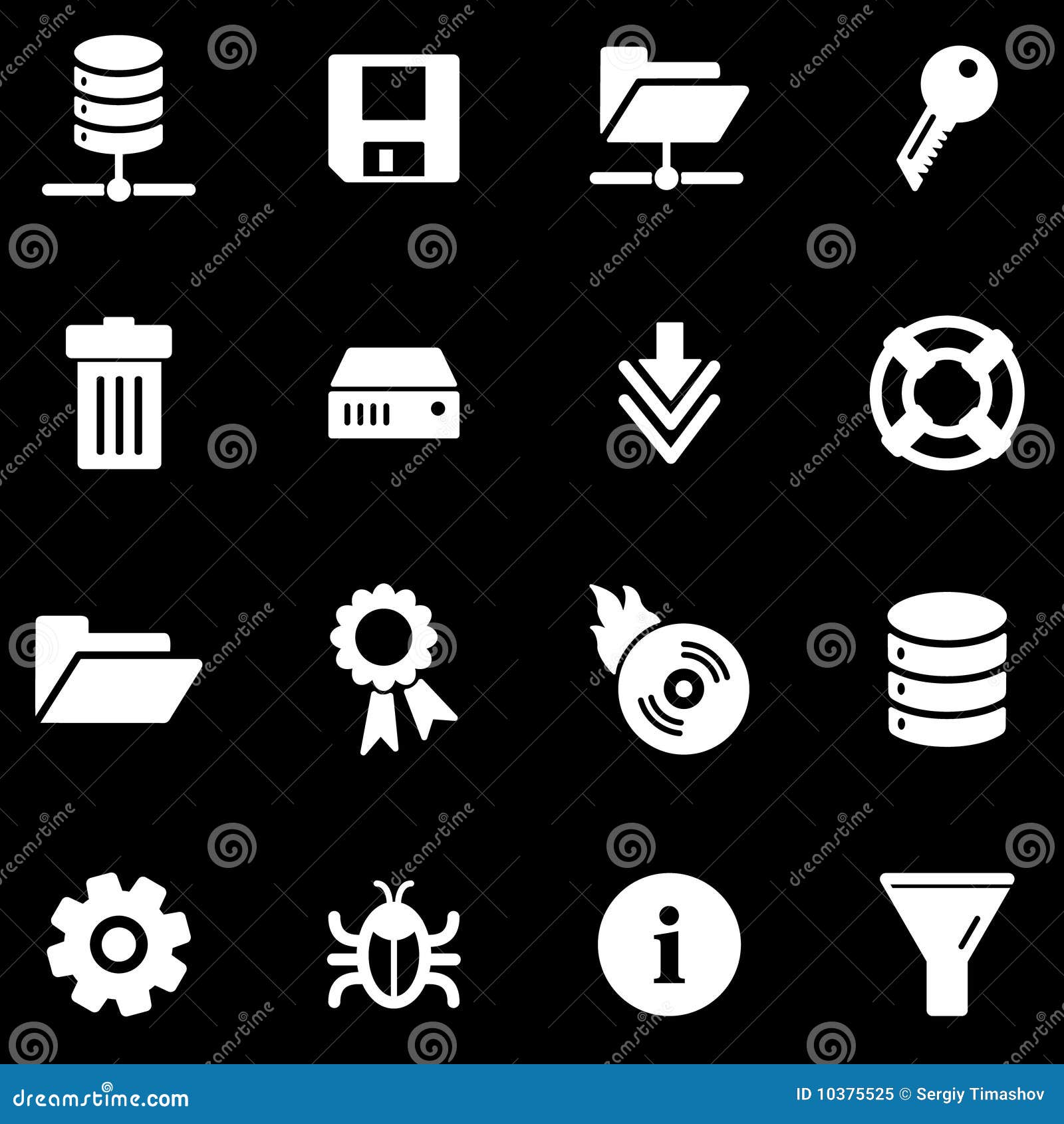Server white web icons stock vector. Illustration of help - 10375525