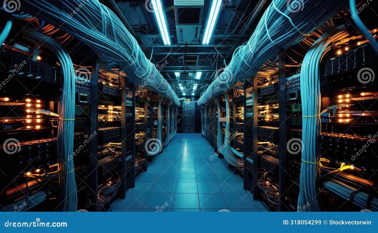 Server wire and cable stock illustration. Illustration of generated ...