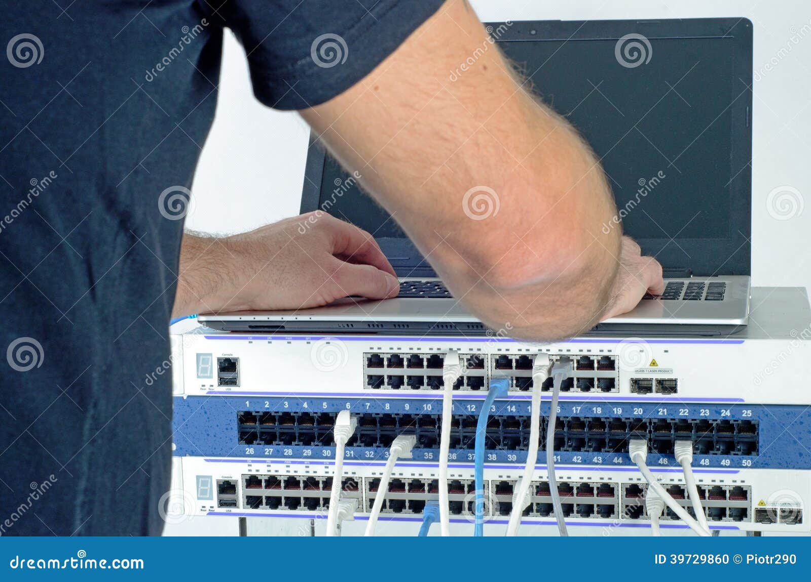 Server and Wires during Check-up Stock Photo - Image of metal, server ...