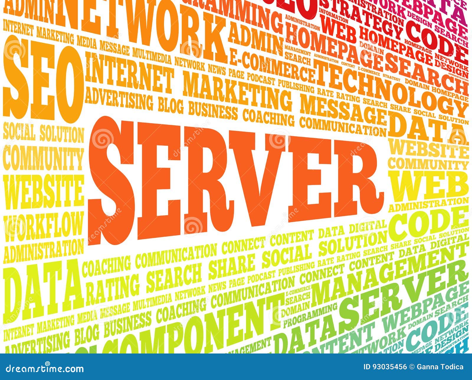 Server word cloud stock illustration. Illustration of scale - 93035456
