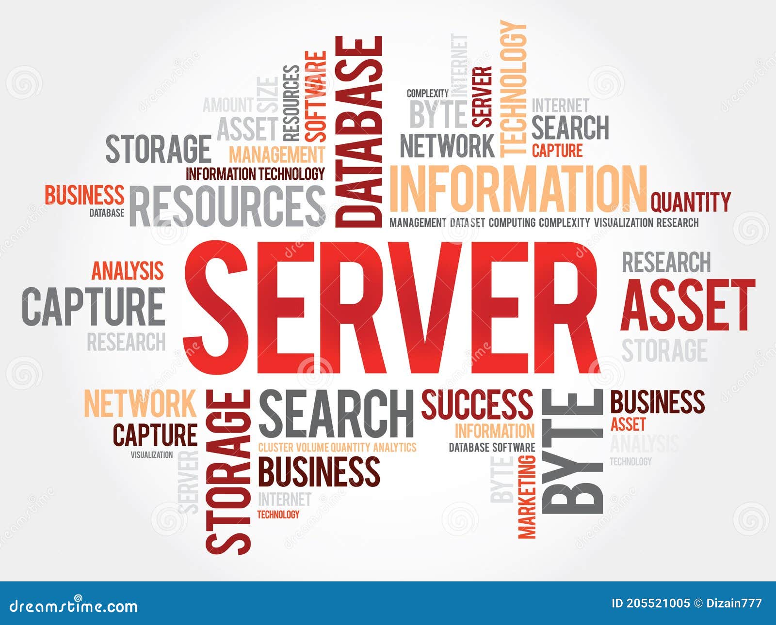 Server word cloud stock illustration. Illustration of exchange - 205521005