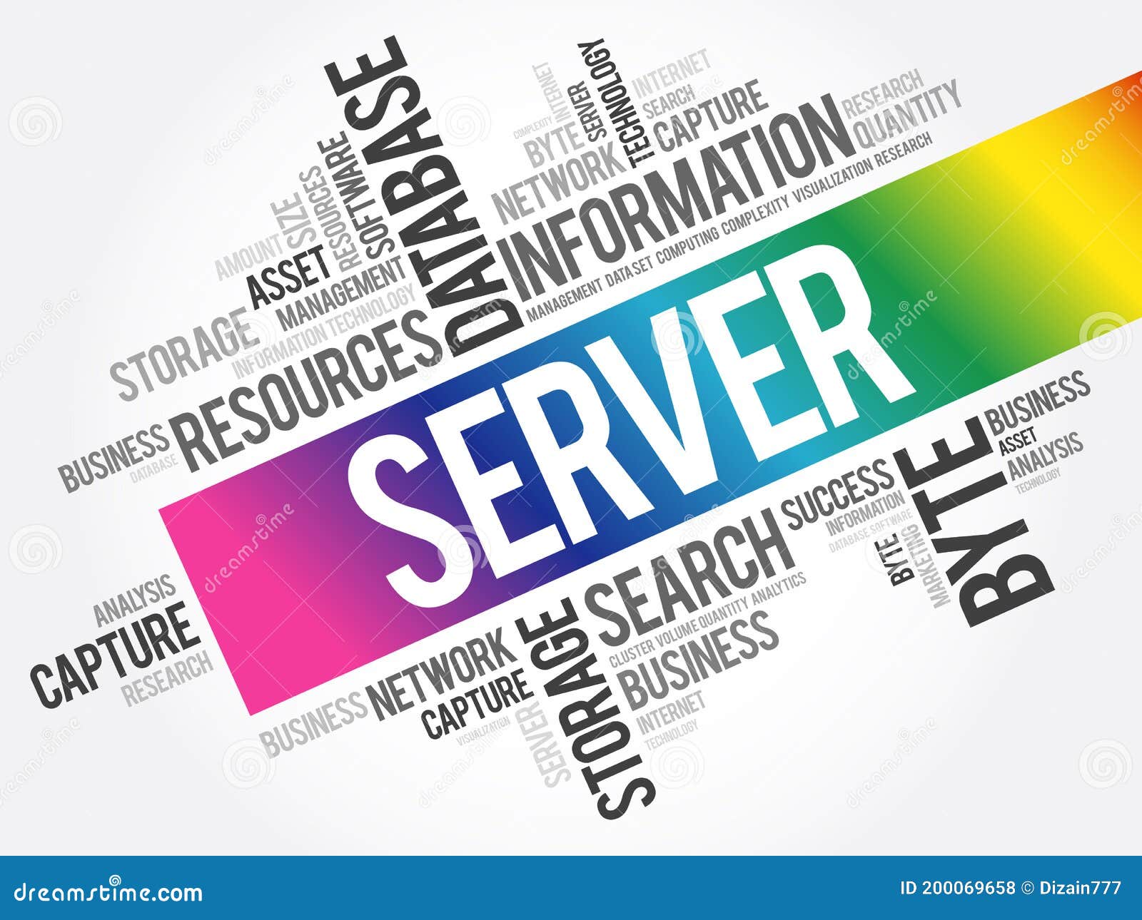 SERVER word cloud collage stock illustration. Illustration of scale ...