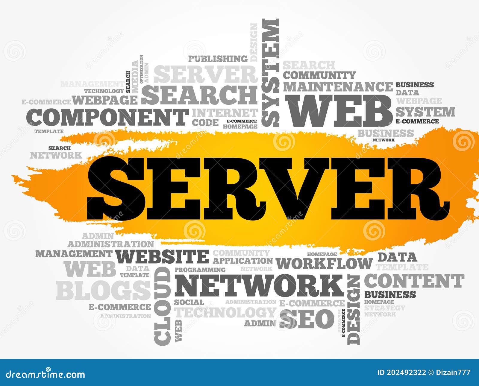SERVER word cloud collage stock illustration. Illustration of ...
