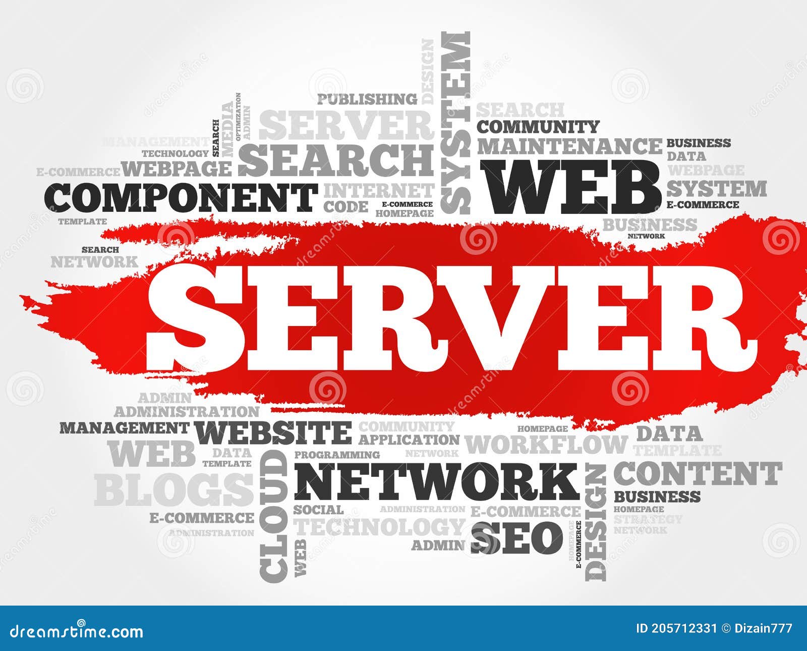 Server word cloud stock illustration. Illustration of concept - 205712331