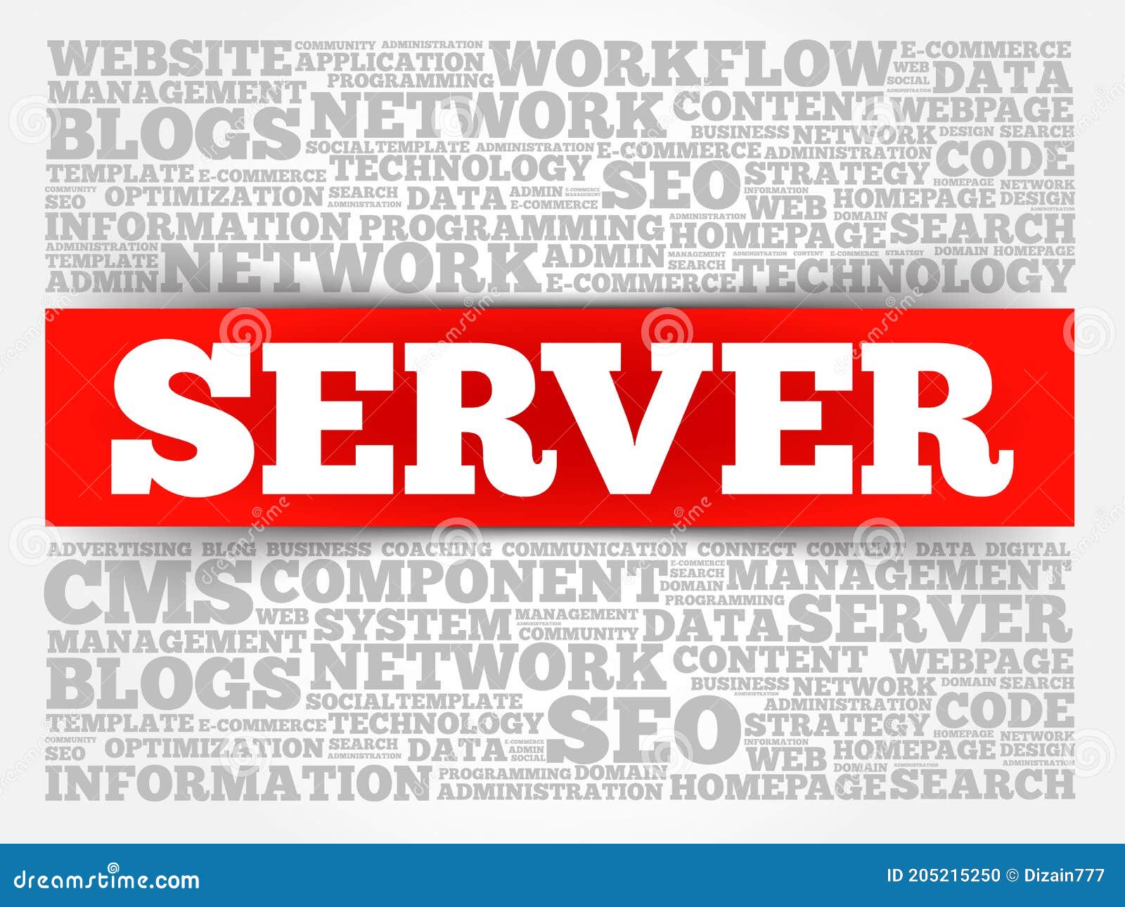 Server word cloud stock illustration. Illustration of information ...