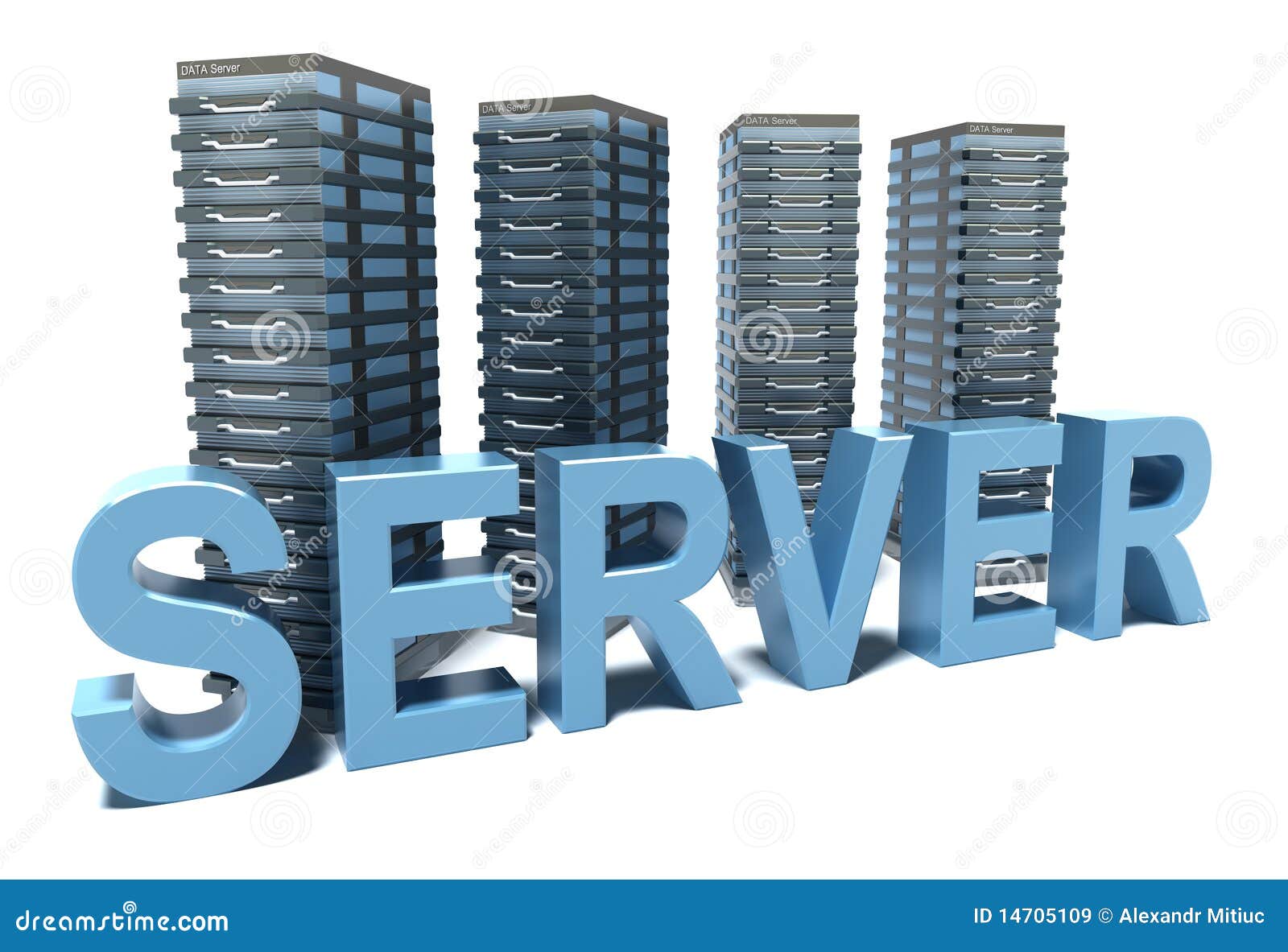 Server Word in Front of Grey Servers Stock Illustration - Illustration ...