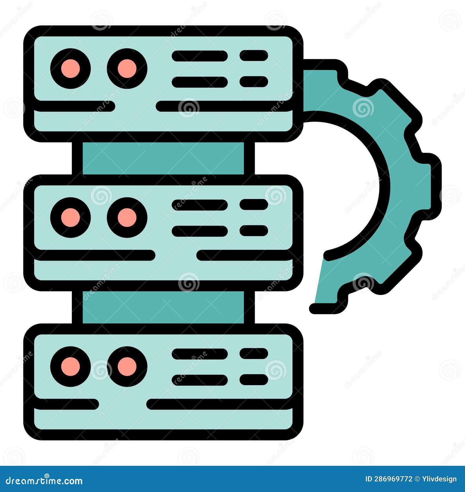 Server Workflow Icon Vector Flat Stock Vector - Illustration of flow ...