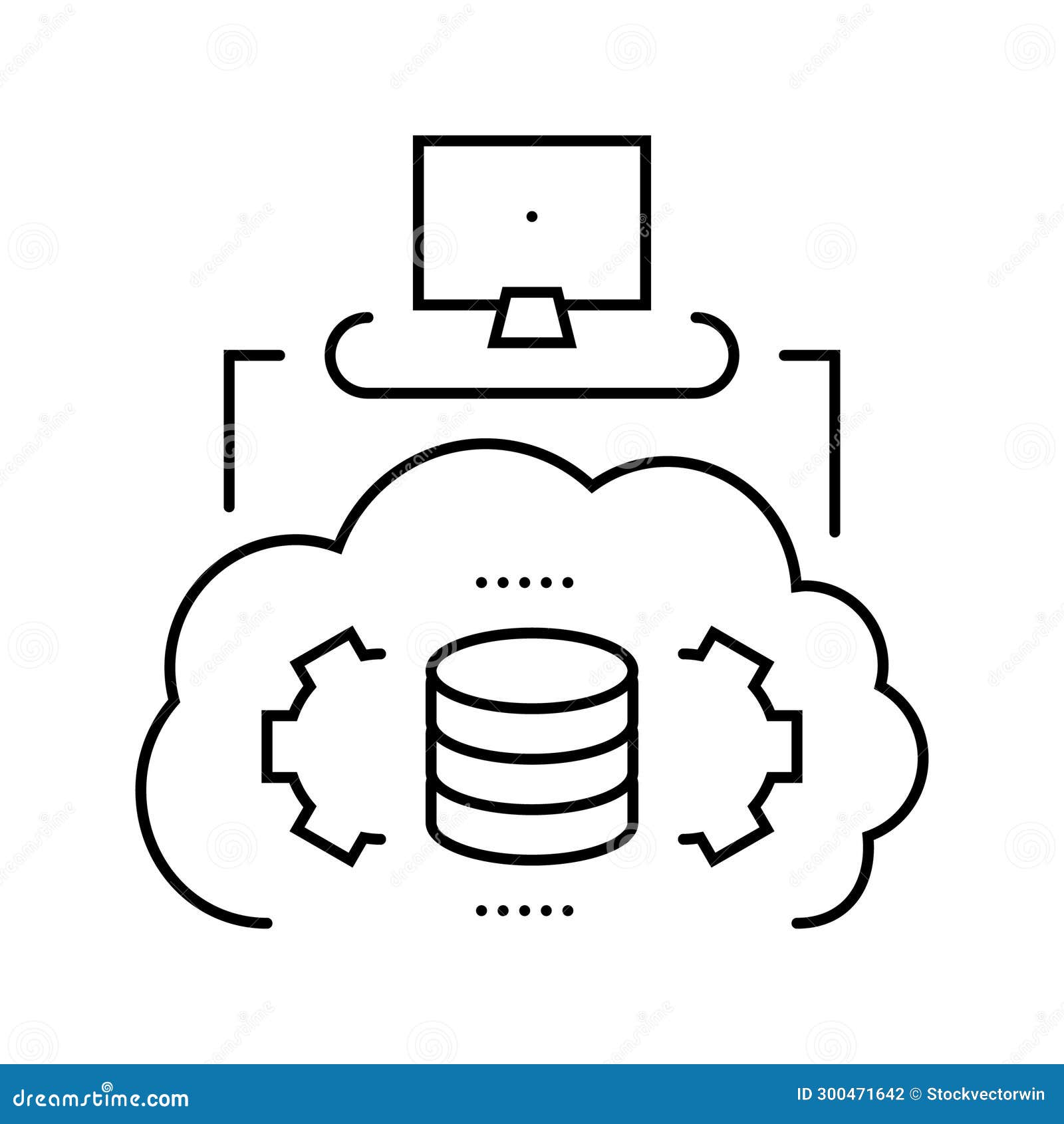 Serverless Vector Illustration. Cloud Based Web App Outline Diagram ... Serverless Vector Illustration. Cloud Based Web App Outline Diagram ...