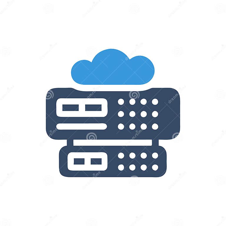 Serverless Computing Icon for Cloud Solutions Stock Illustration ...