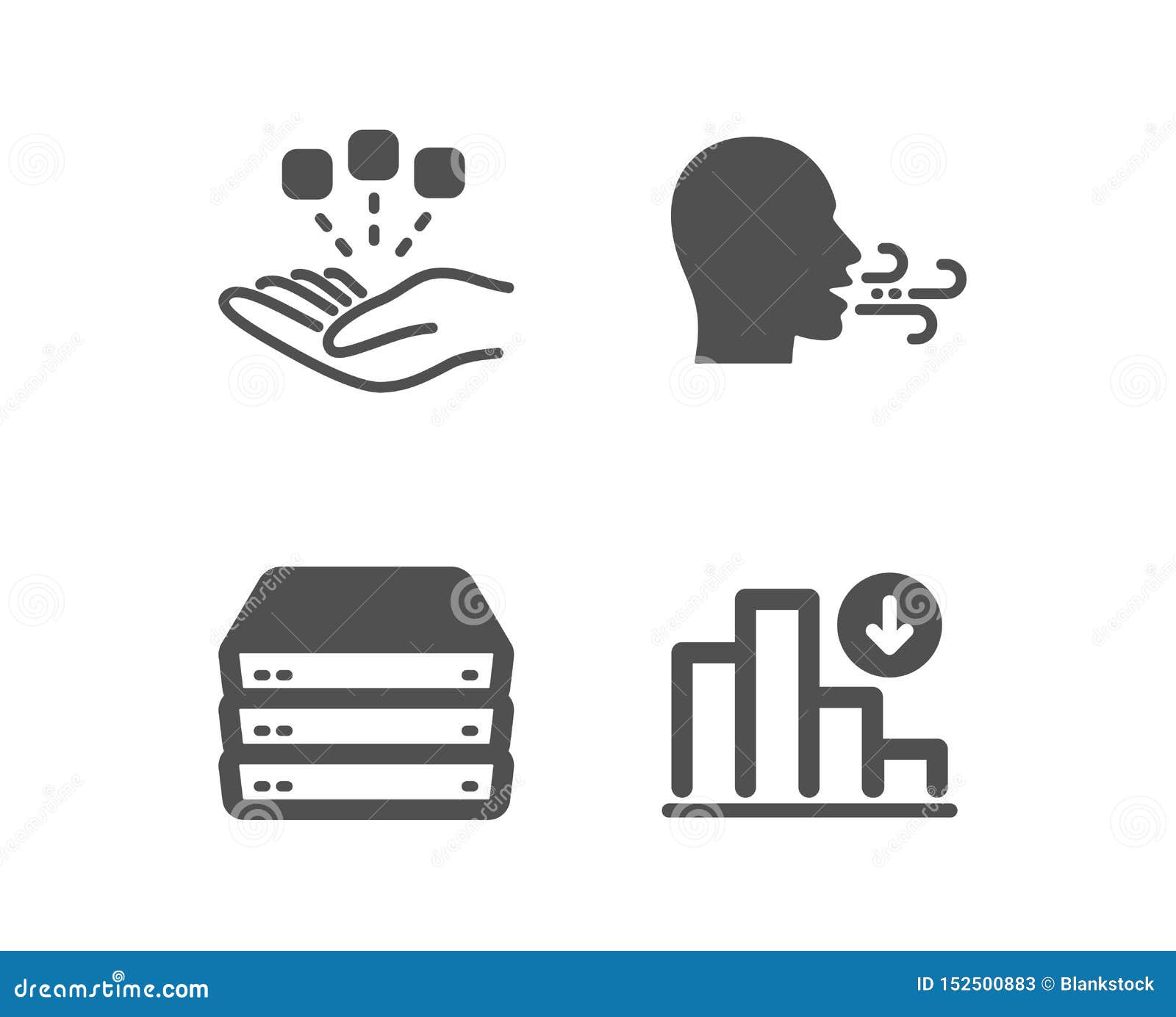 Consolidation, Graph Chart And Currency Audit Icons Set. Computer Mouse ...
