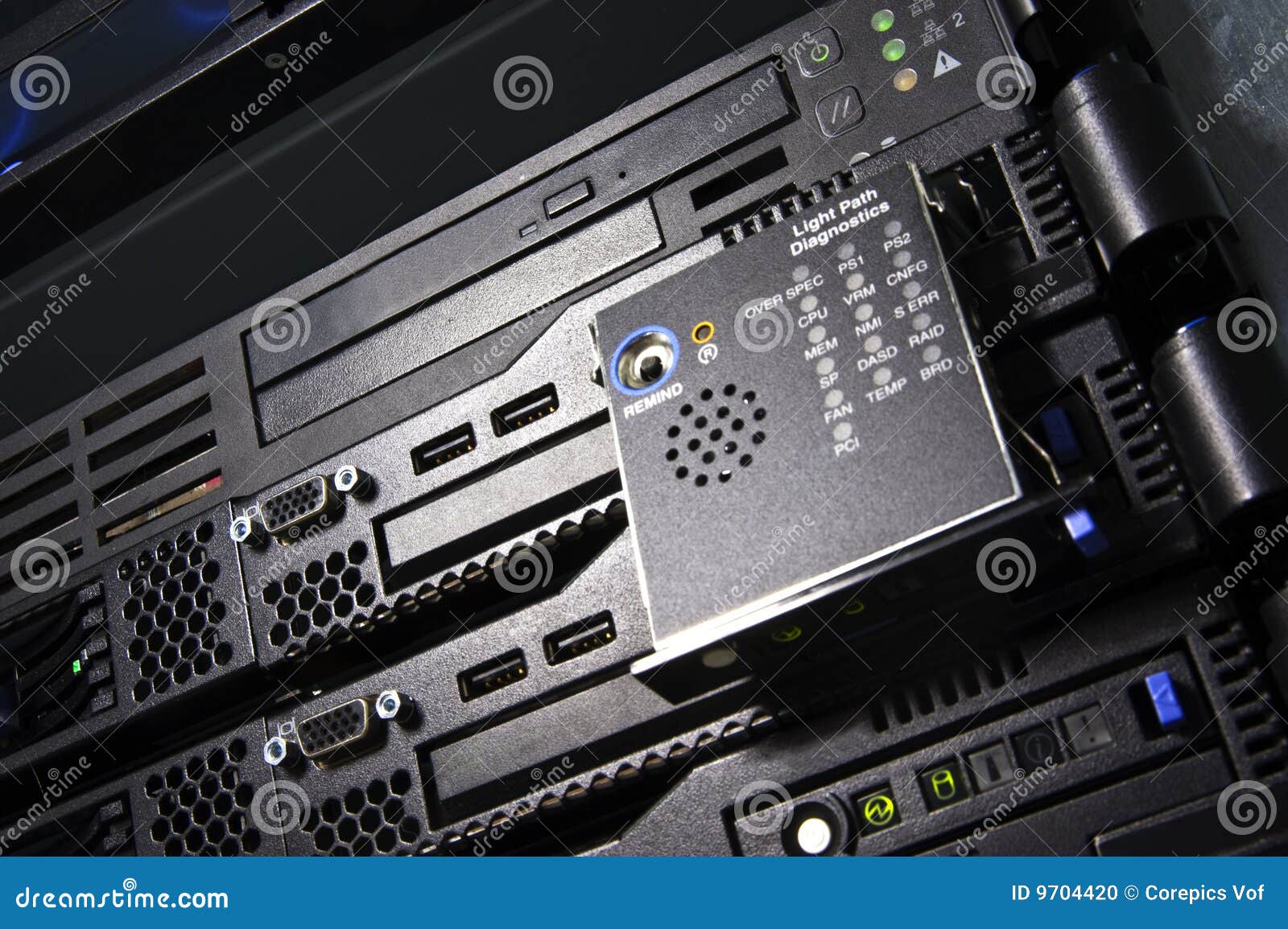 Servers close-up stock photo. Image of center, error, computers - 9704420