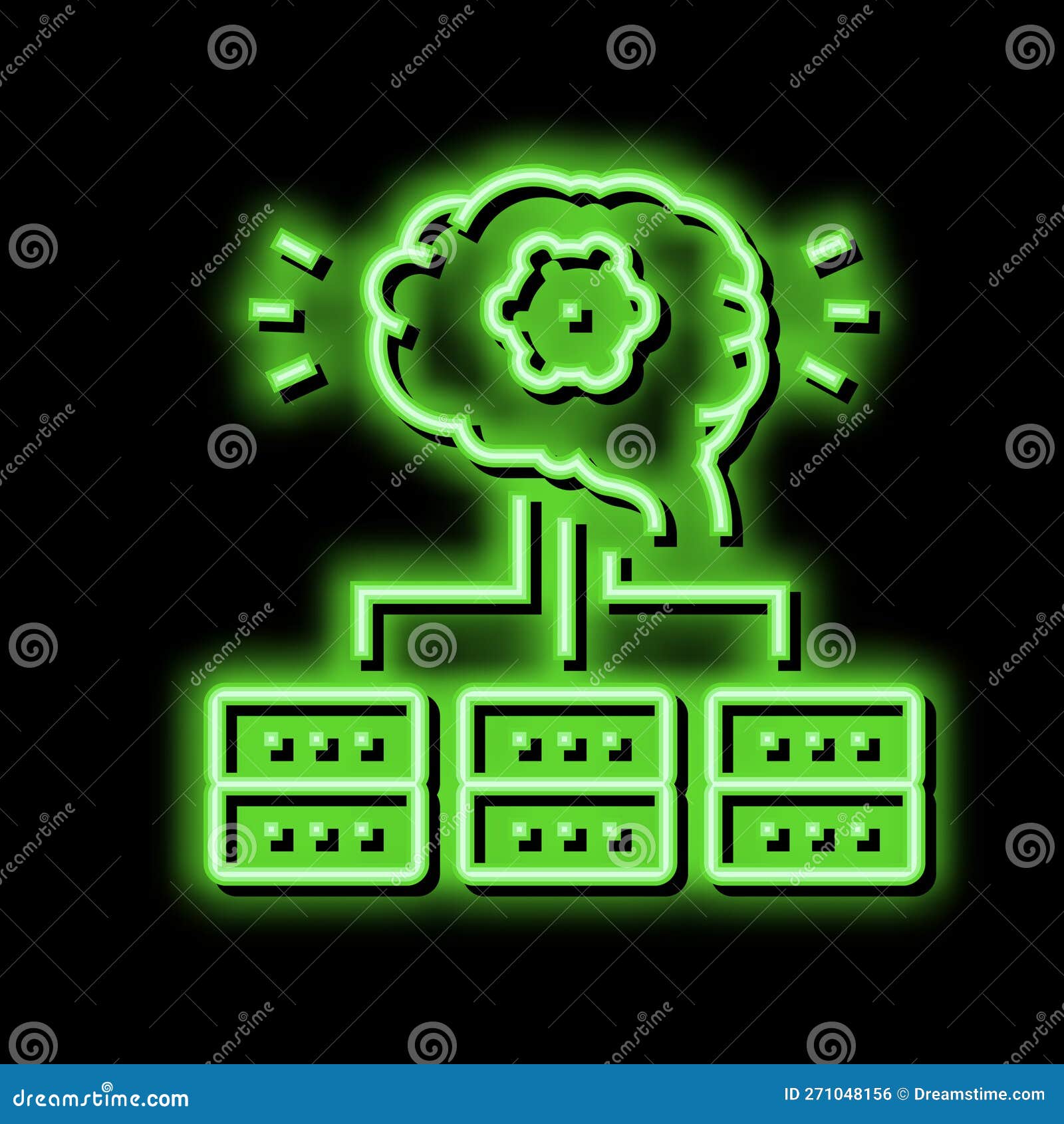 Servers Communication Neural Network Neon Glow Icon Illustration Stock ...
