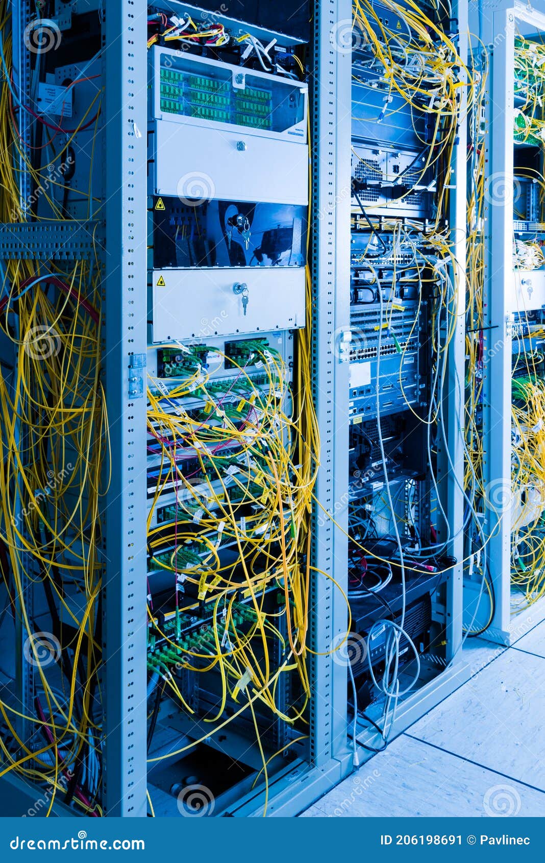 Servers with Connected Fiber Optic Cables Stock Image - Image of link ...