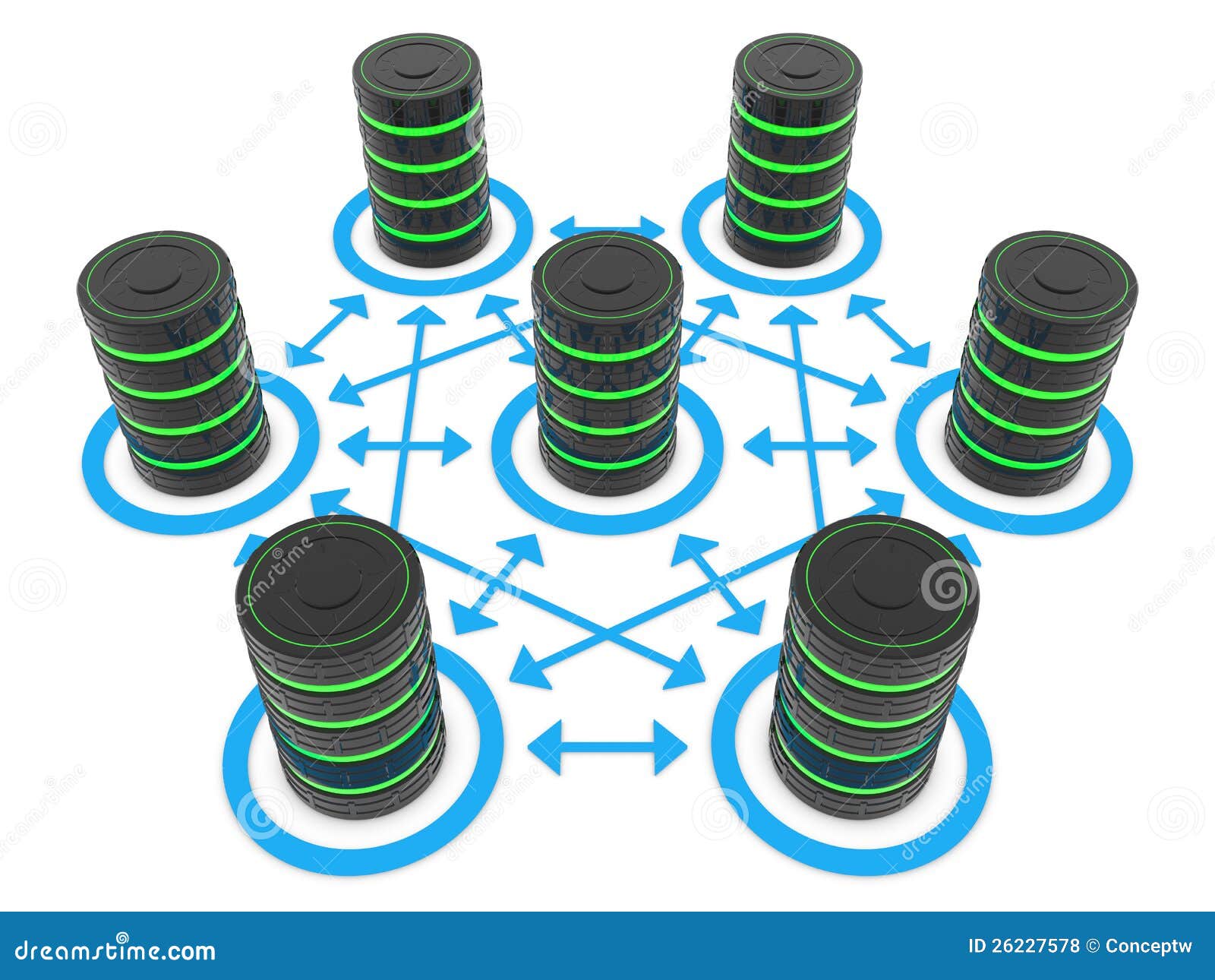 Servers and connections stock illustration. Illustration of firewall ...