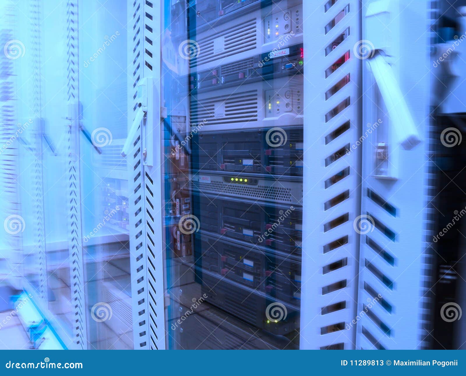 Servers in the data center stock image. Image of roadband - 11289813