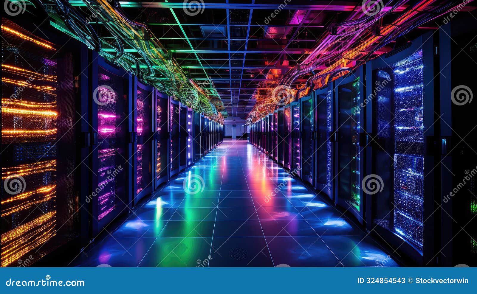 Servers data center light stock illustration. Illustration of display ...