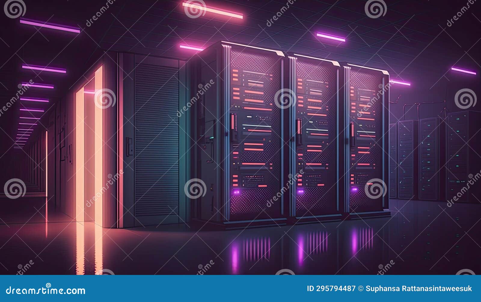 Servers Data Center Room Storage Systems Stock Image - Image of tower ...