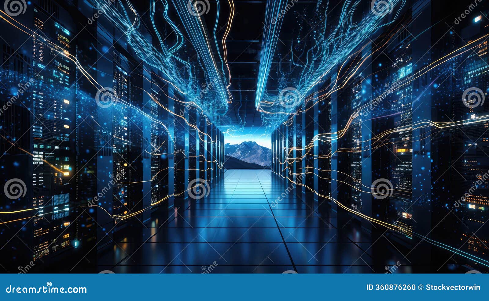 Servers data path stock illustration. Illustration of equipment - 360876260