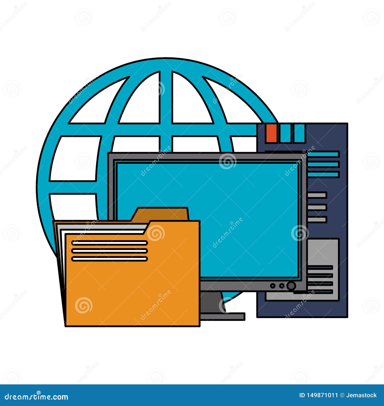 Servers and Database Technology Symbols Stock Vector - Illustration of ...