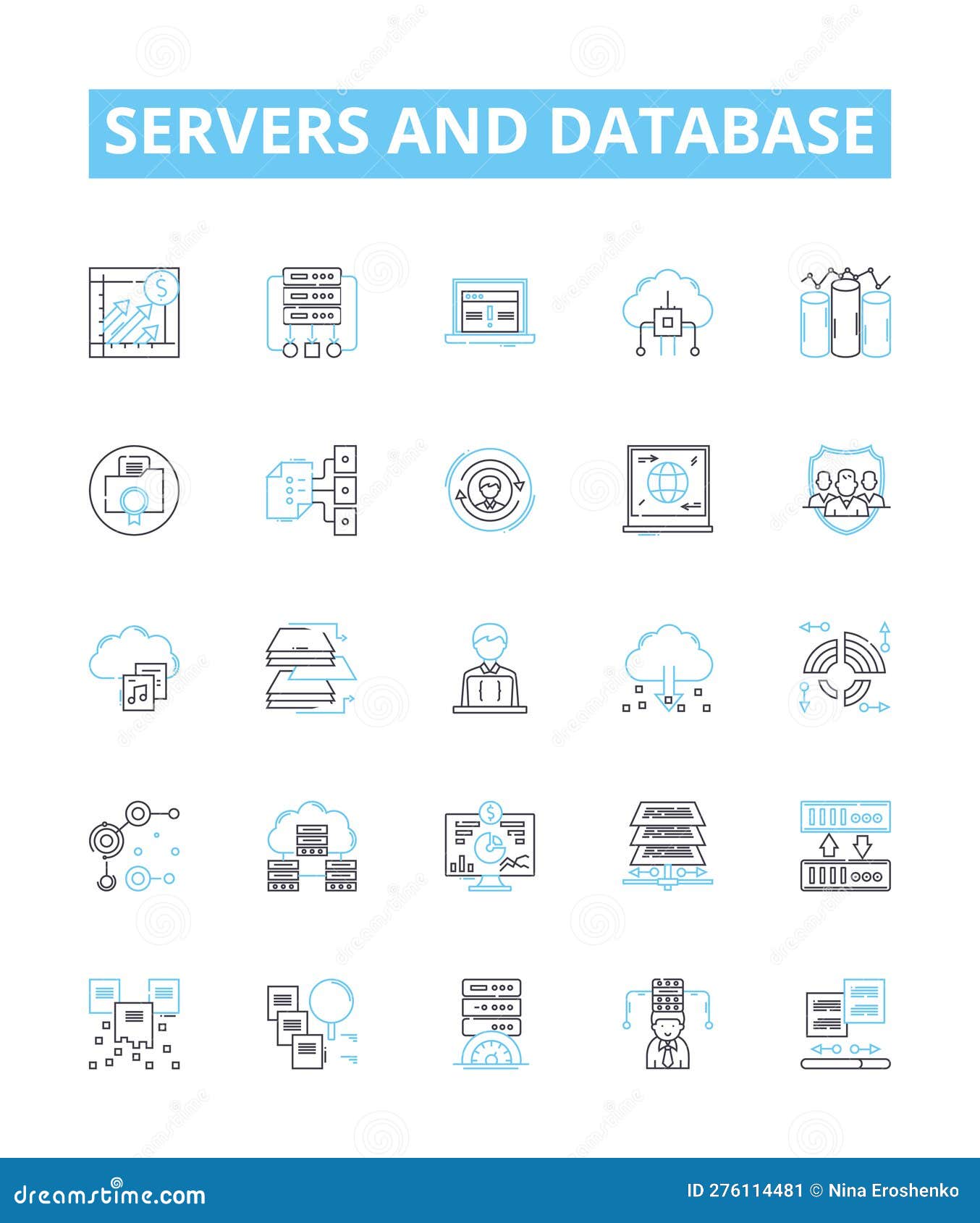 Servers and Database Vector Line Icons Set. Servers, Databases, SQL ... Servers and Database Vector Line Icons Set. Servers, Databases, SQL ...