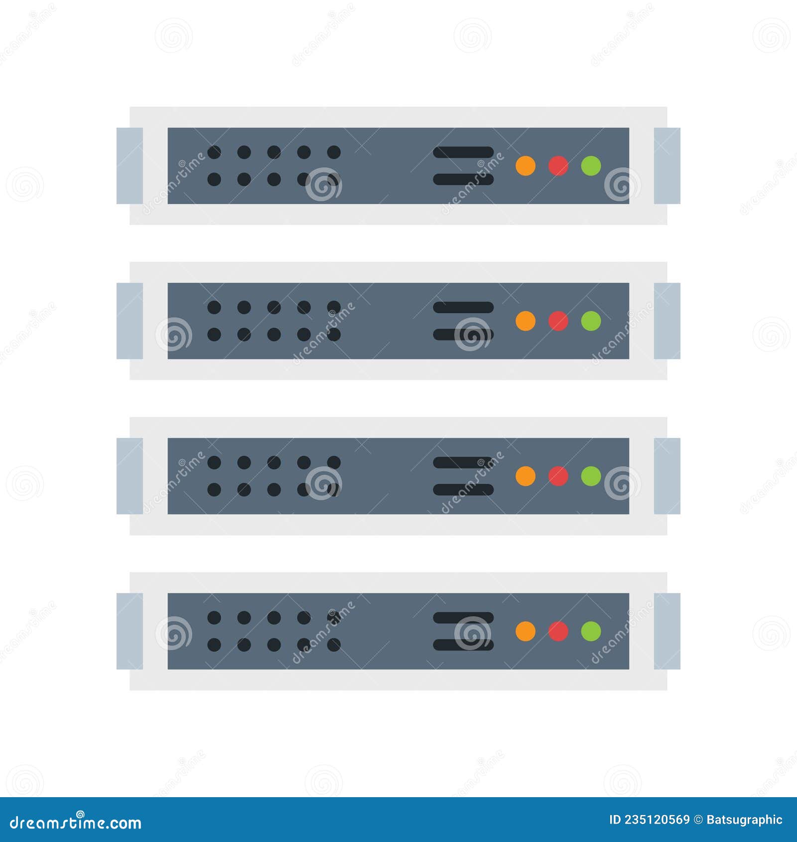 Servers - Flat Line Design Website Banner Vector Illustration ...