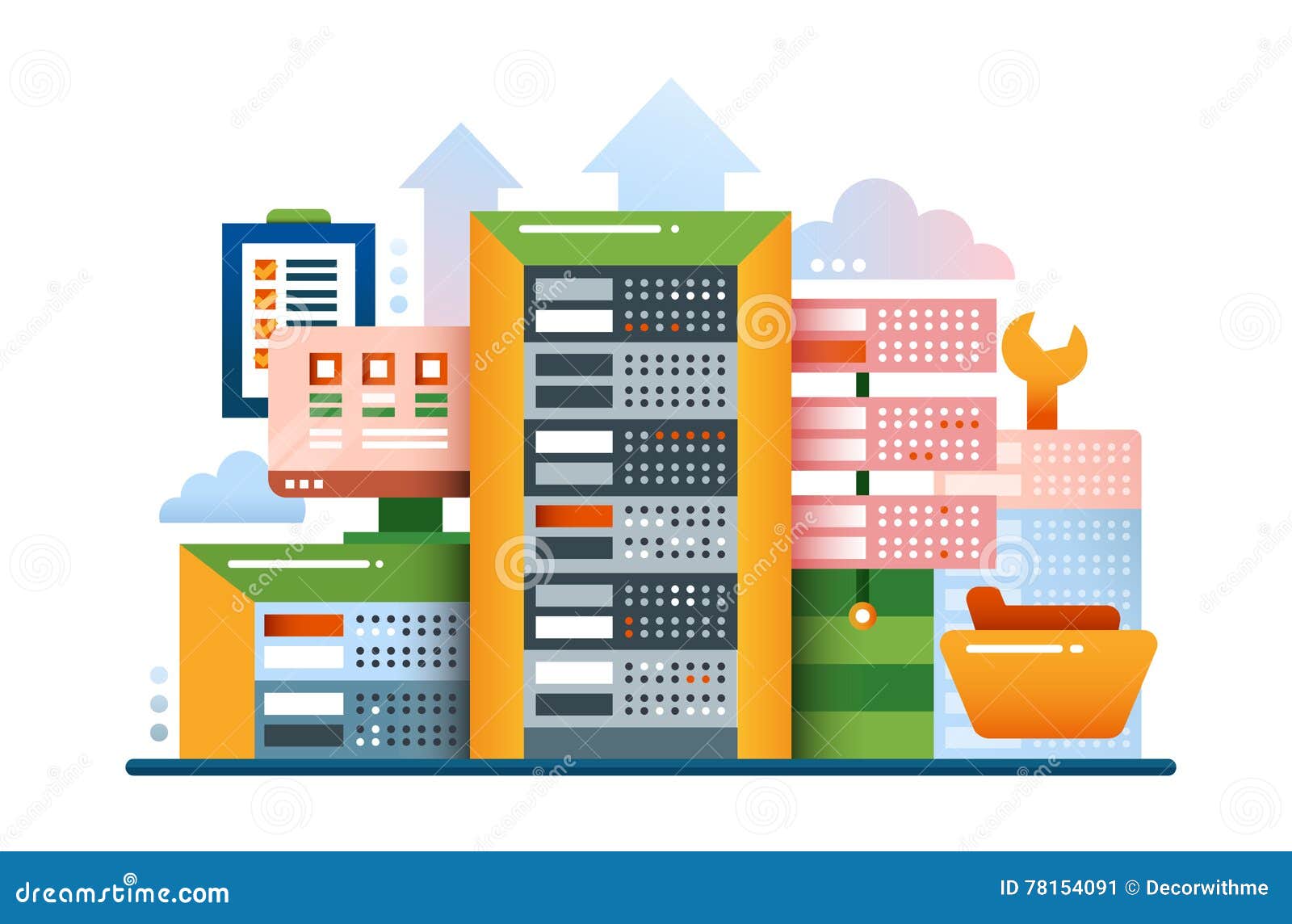 Servers - Flat Design Website Banner Stock Vector - Illustration of ...