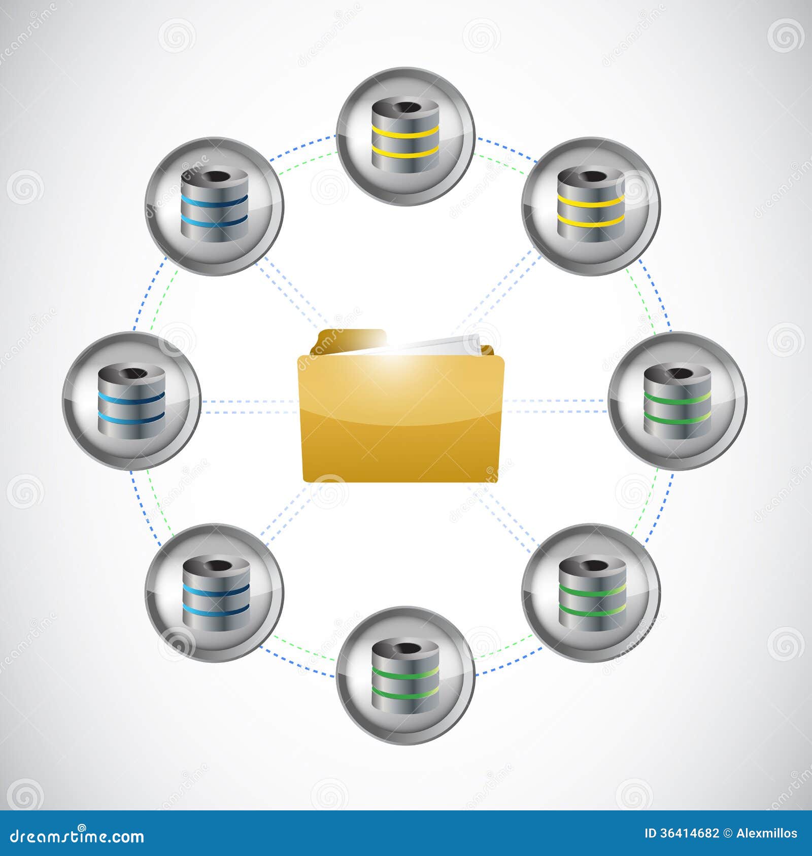 Servers and Folder Illustration Design Stock Illustration ...