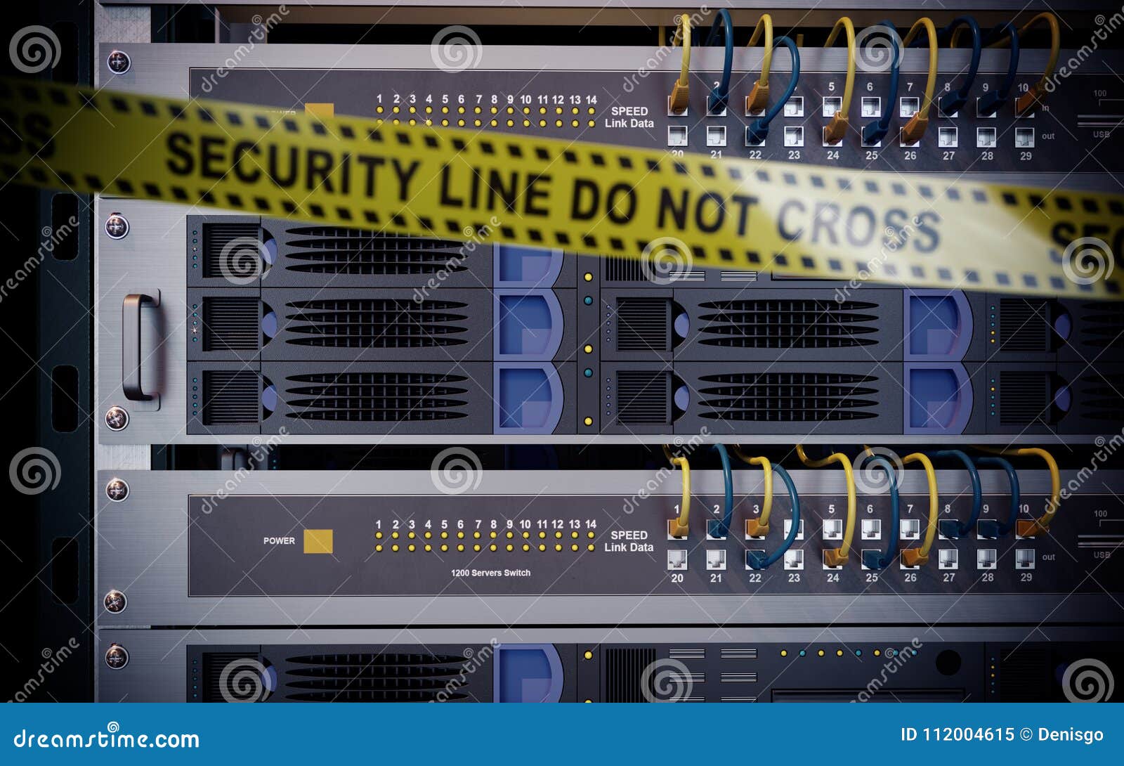 Servers and Hardware Room Computer Technology Security Concept Stock ...