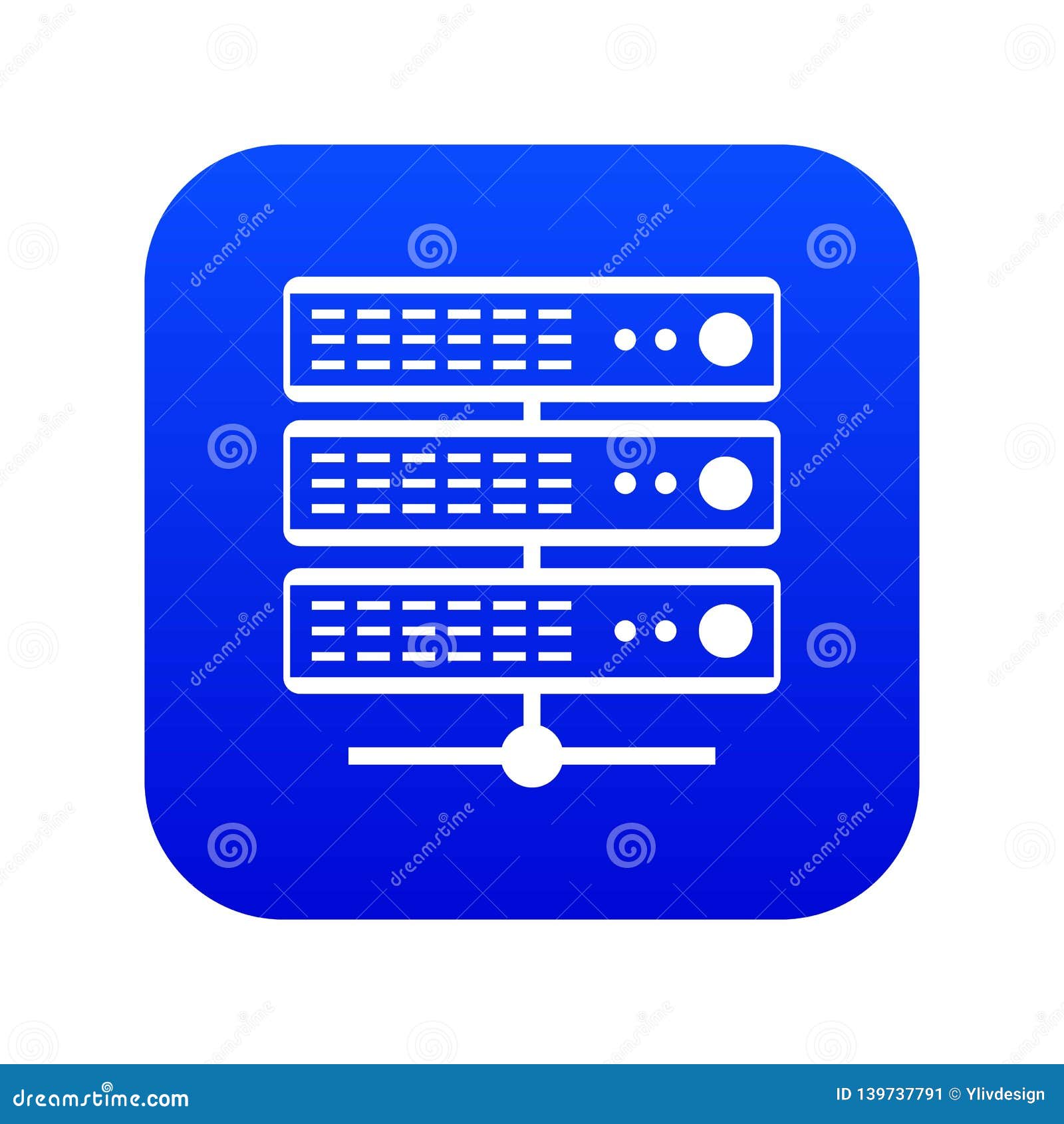 Servers icon digital blue stock vector. Illustration of server - 139737791
