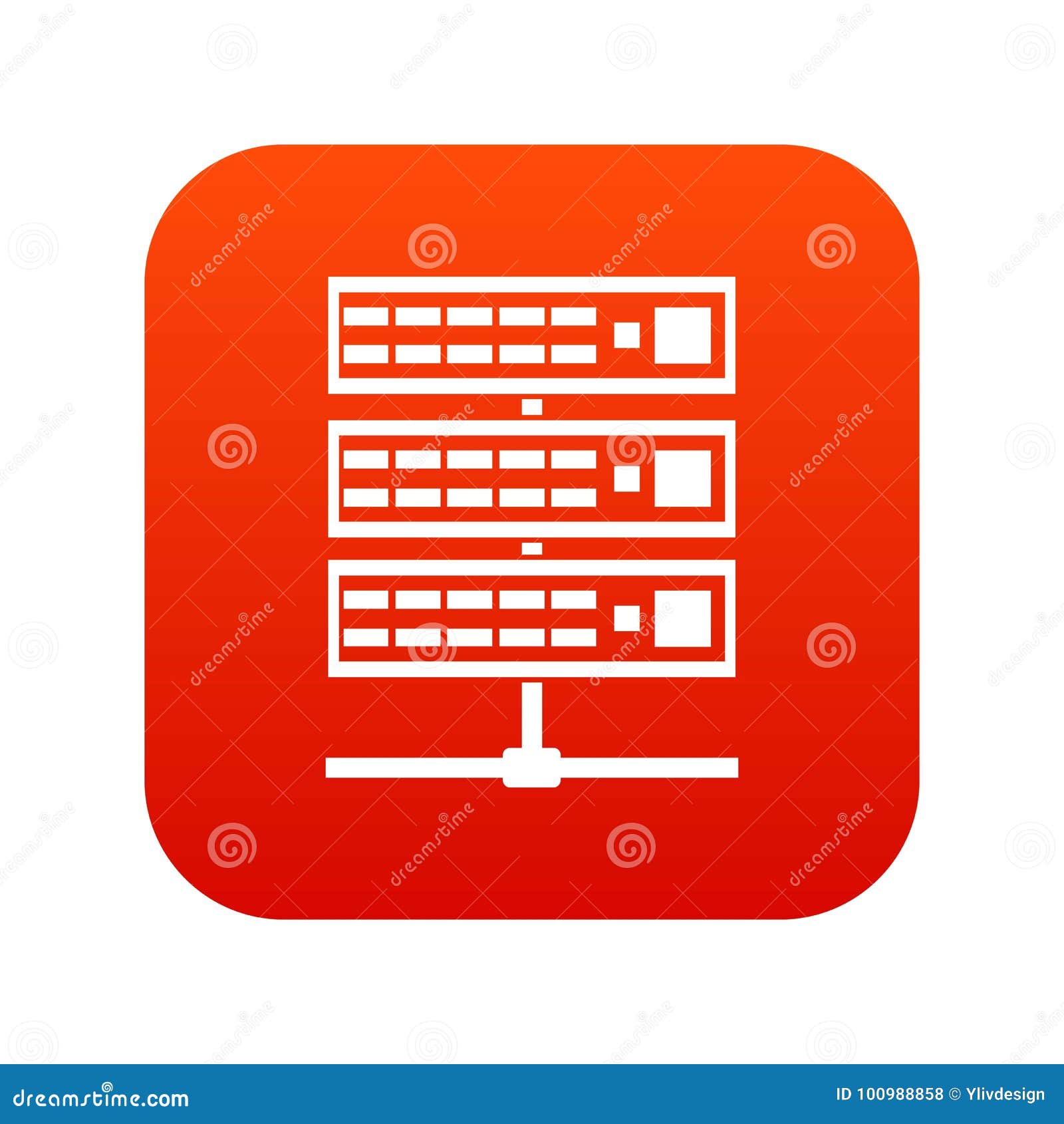 Servers icon digital red stock vector. Illustration of document - 100988858
