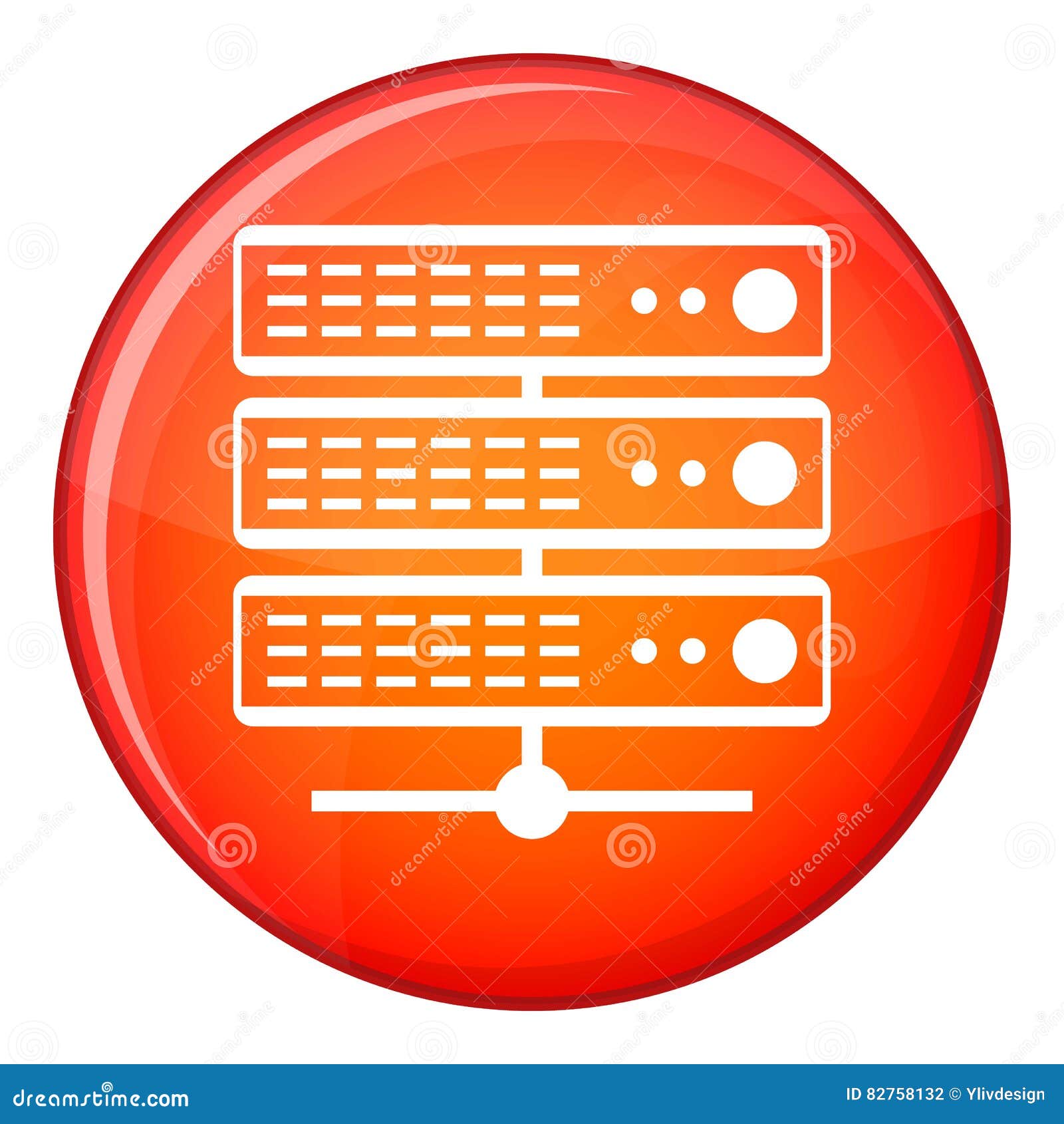 Servers icon, flat style stock vector. Illustration of connection ...