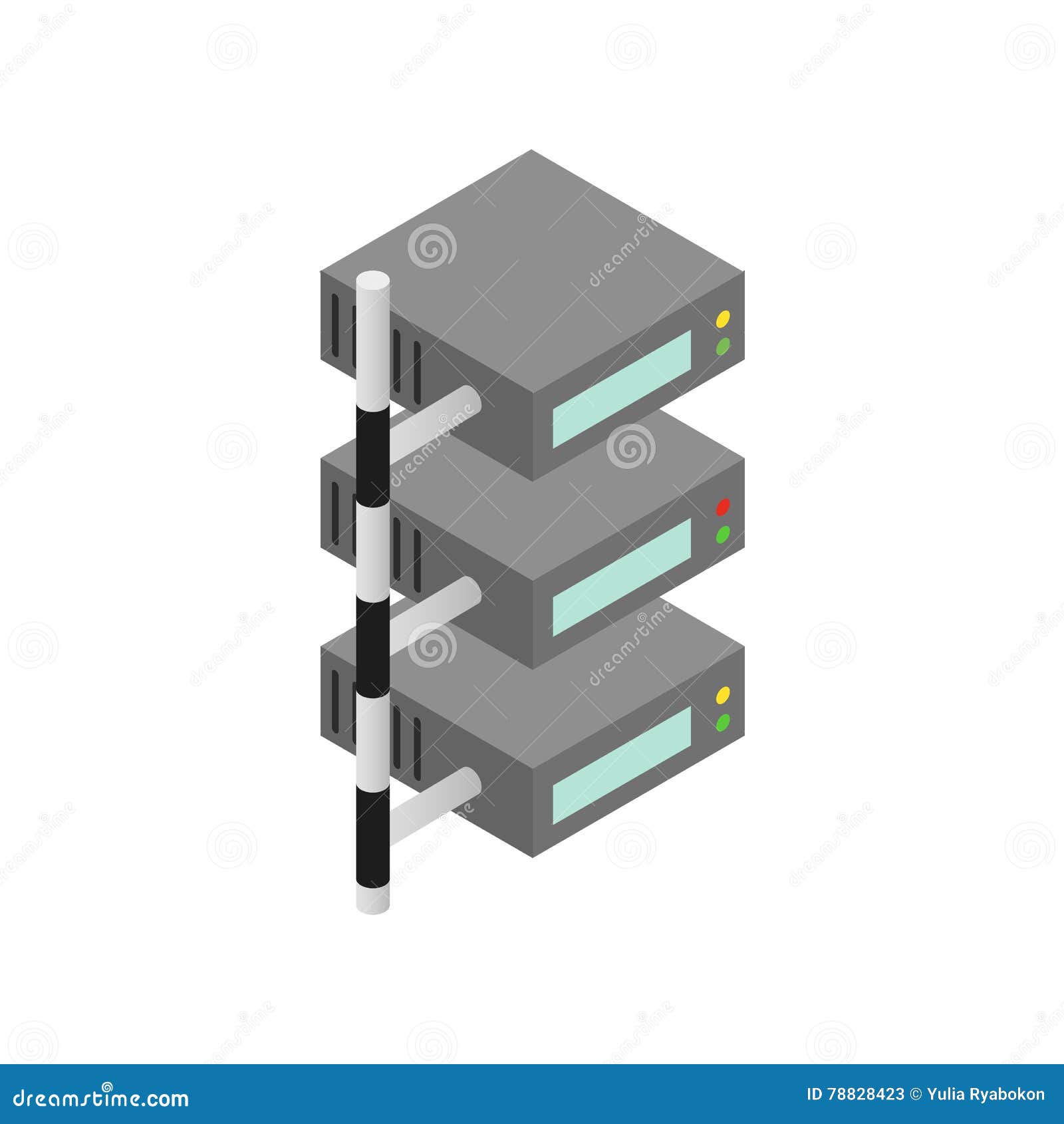 Servers Icon, Isometric 3d Style Stock Vector - Illustration of connect ...