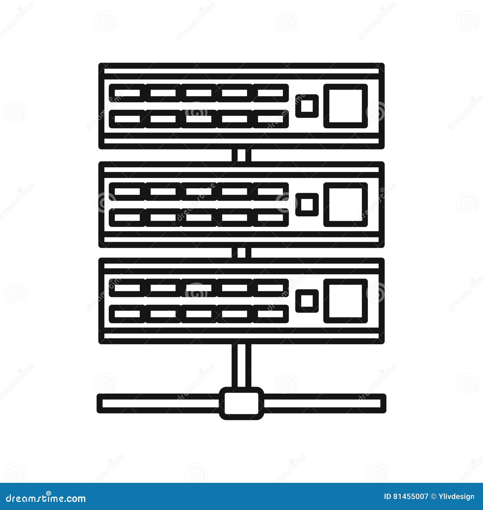 Servers Icon, Outline Style Stock Vector - Illustration of connection ...