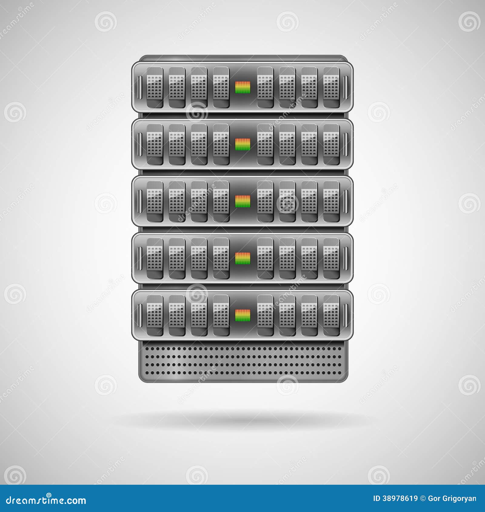 Servers installed in rack stock vector. Illustration of computing ...
