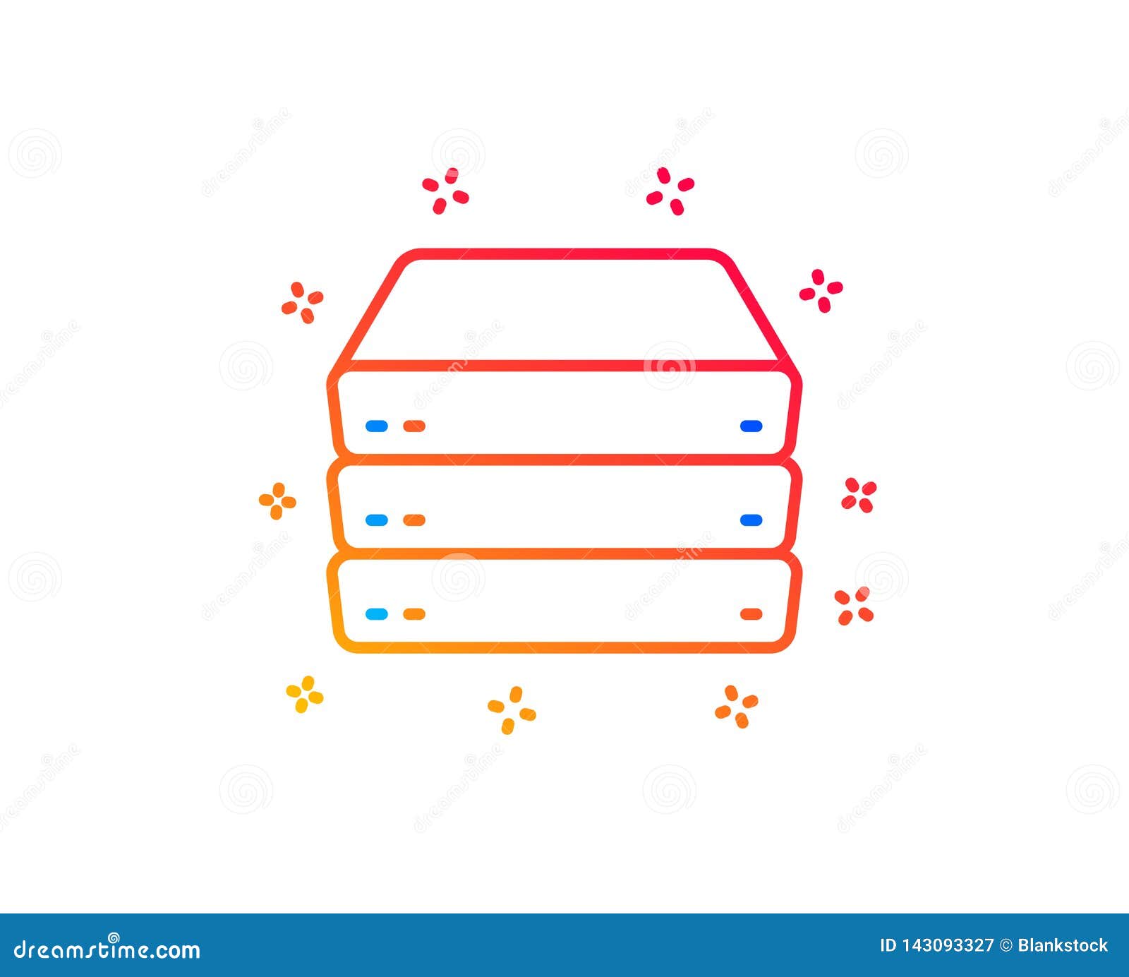 Servers Line Icon. PC Component Sign. Big Data Storage. Vector Stock ...